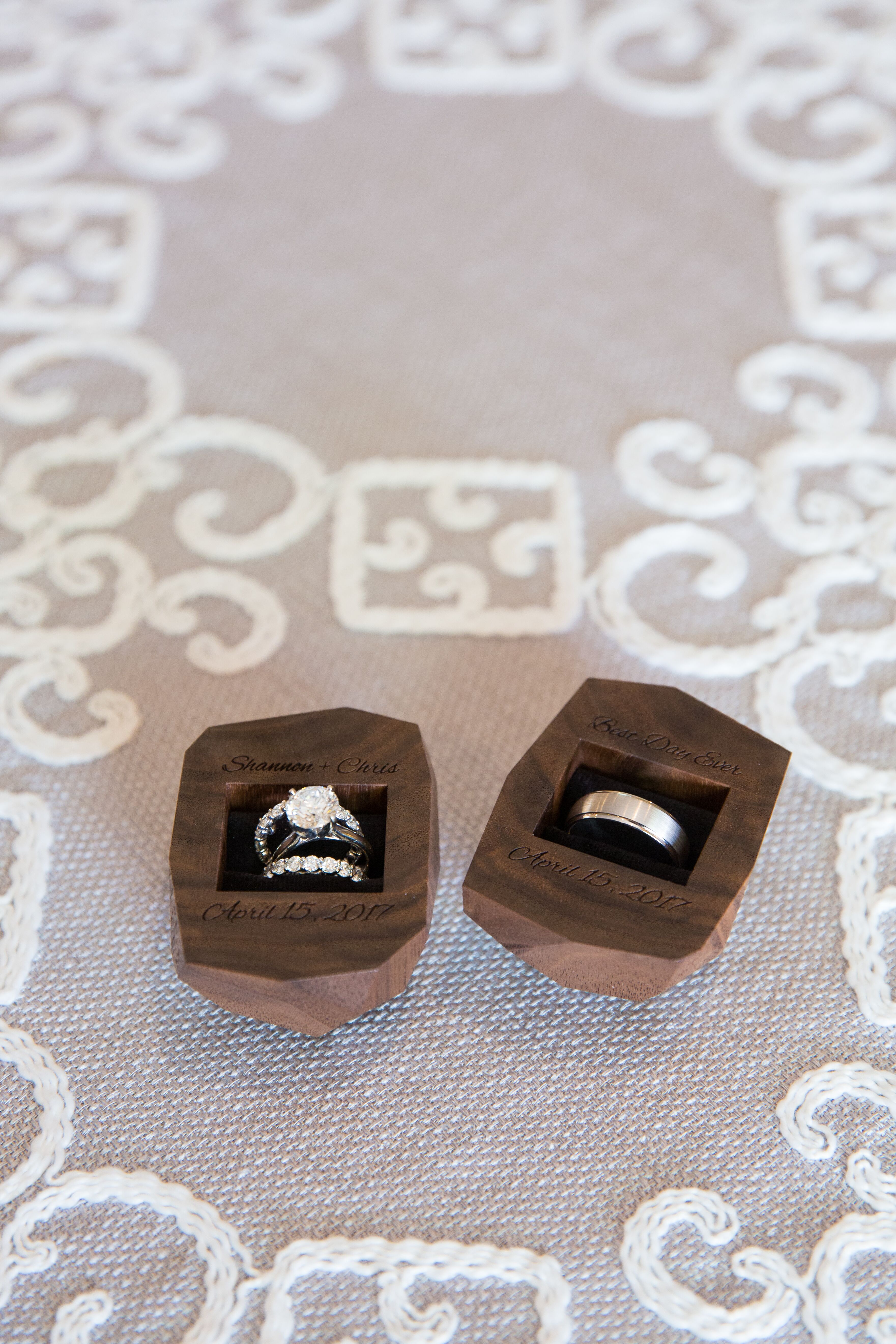 Engraved Wood Ring Boxes