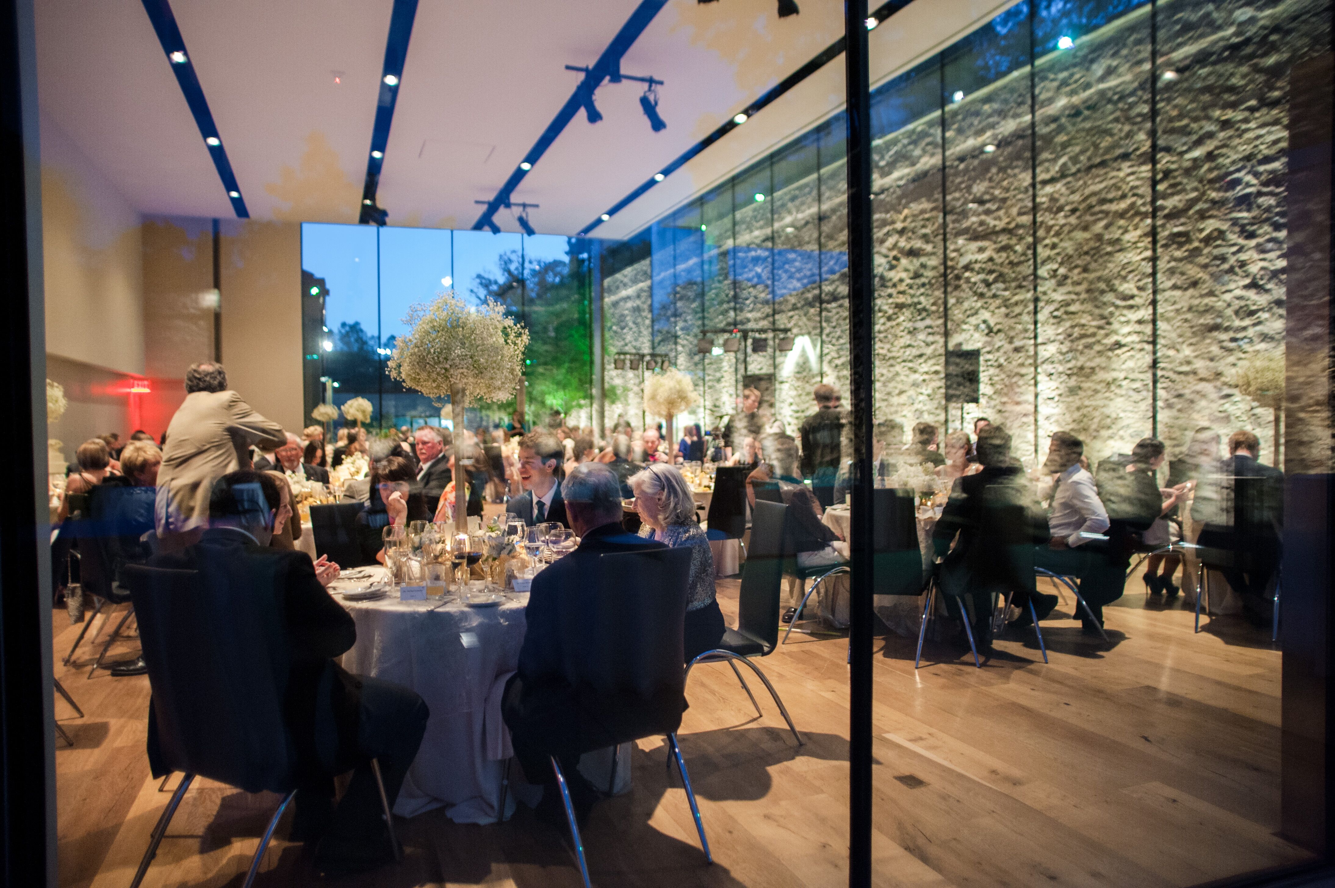 Reception in a Glass Pavilion at Michener Art Museum