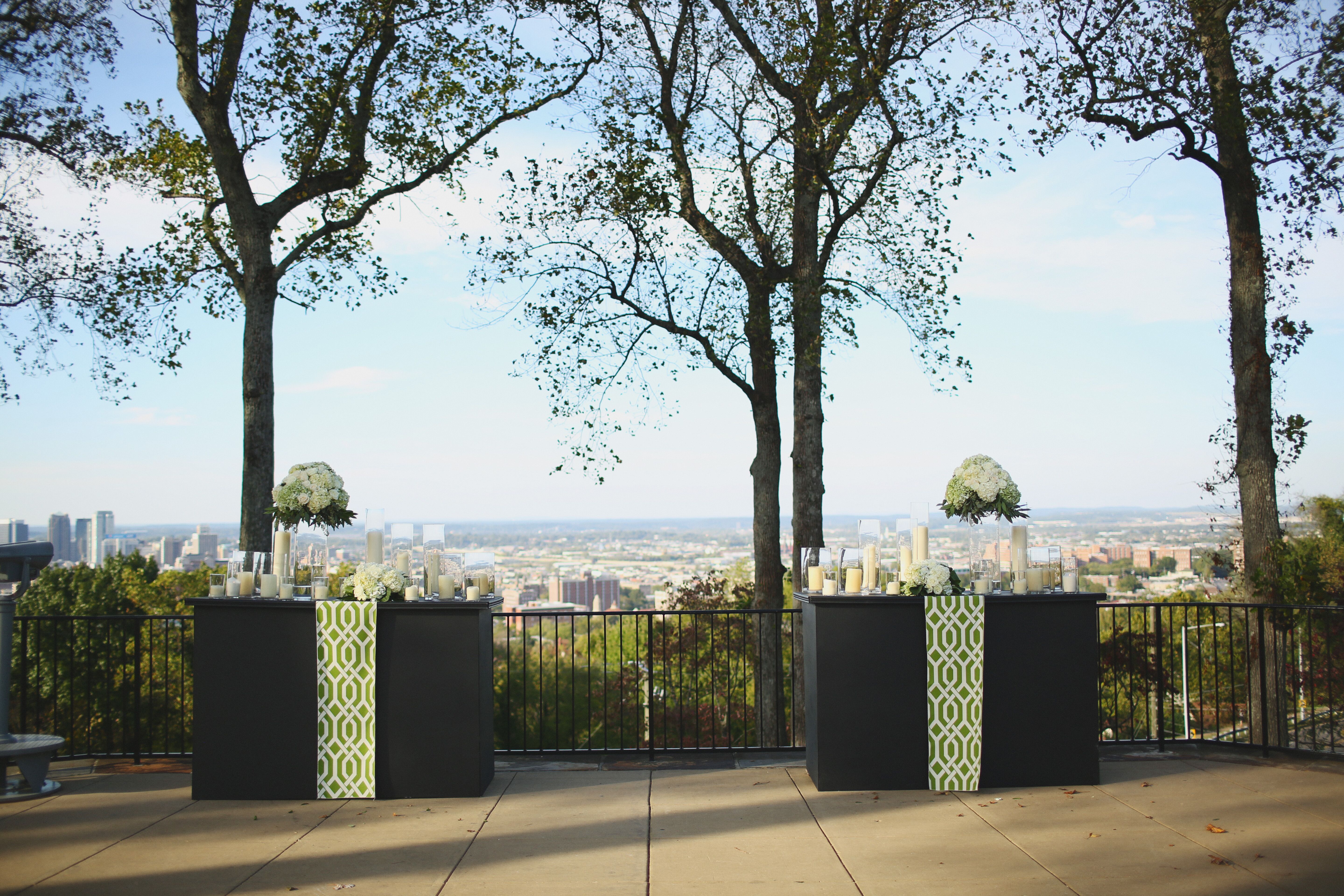 Modern Black and Green Ceremony Backdrop