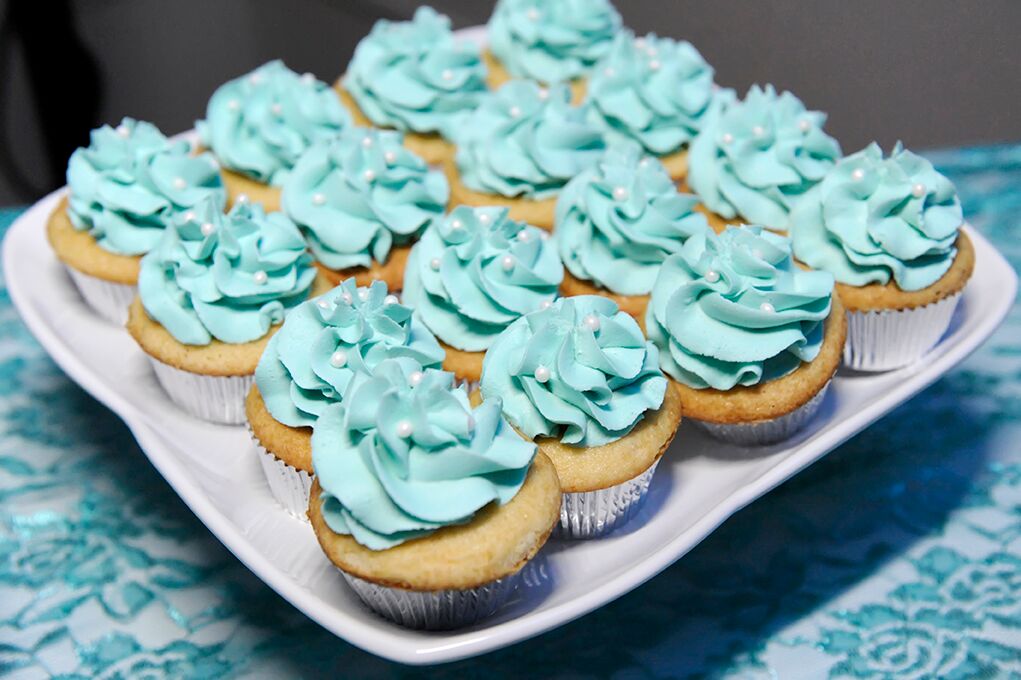 Turquoise Frosted Cupcakes