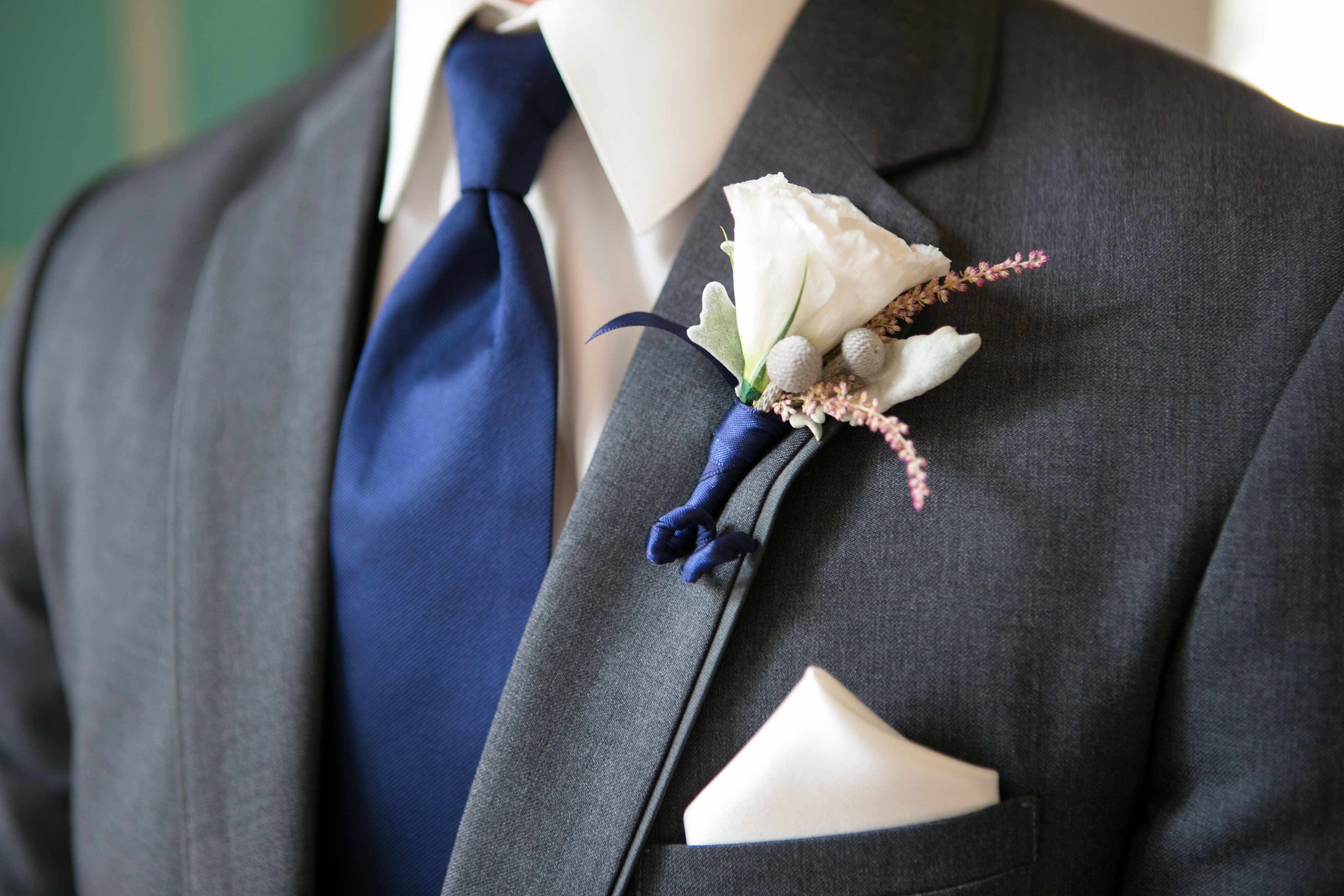 Peony Boutonniere with Floral Accents