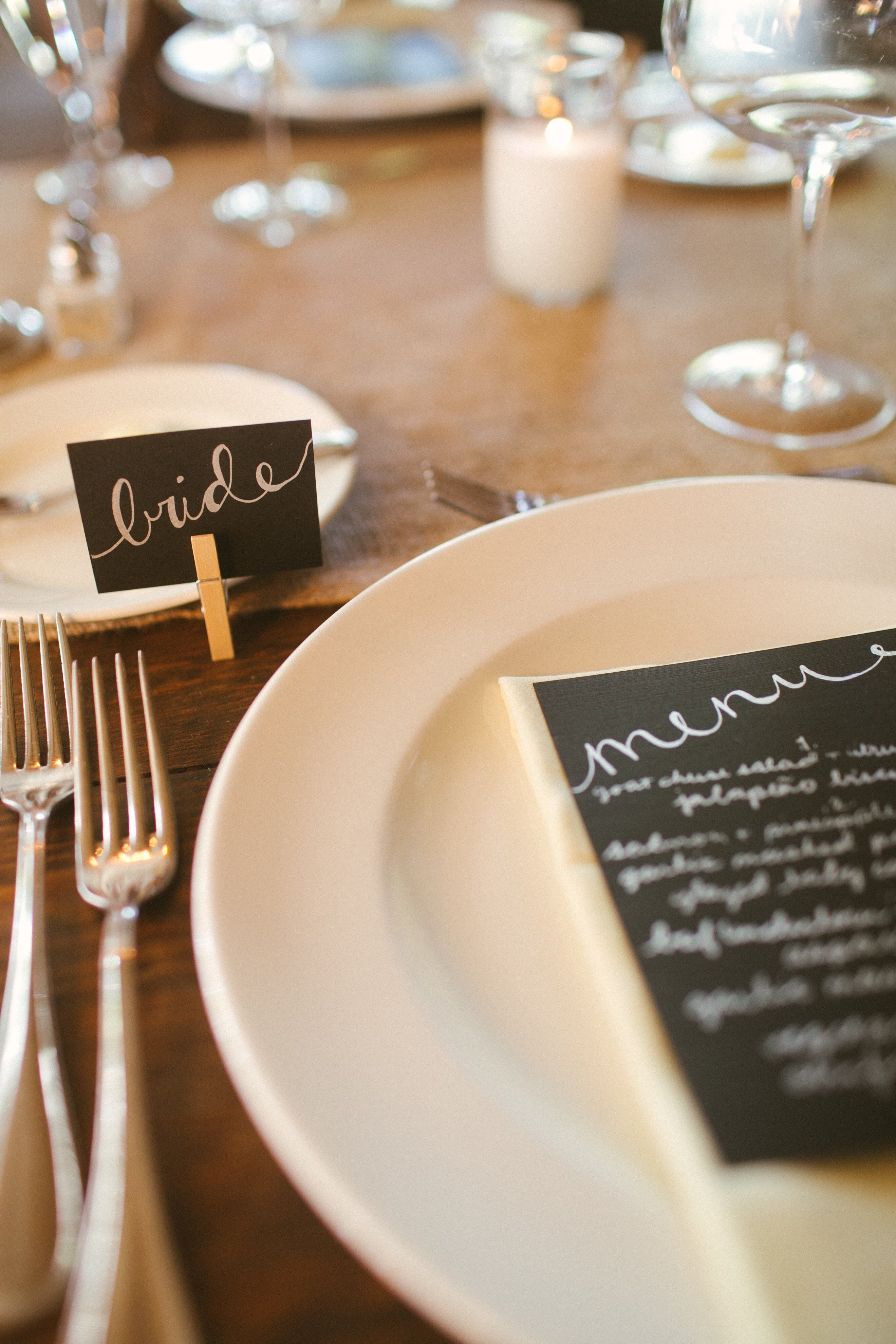 Black Place Cards