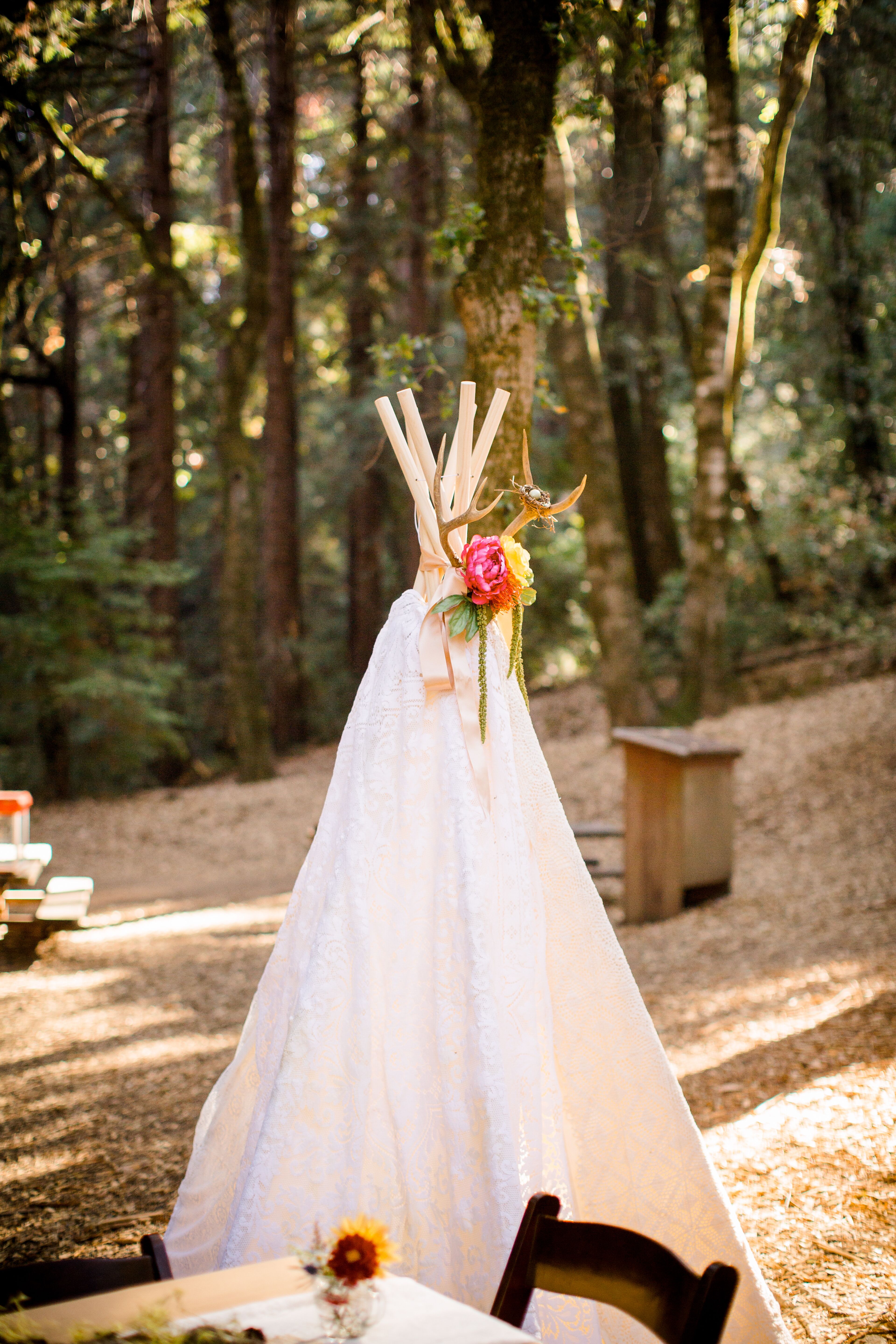 White Reception Tee-Pee Display