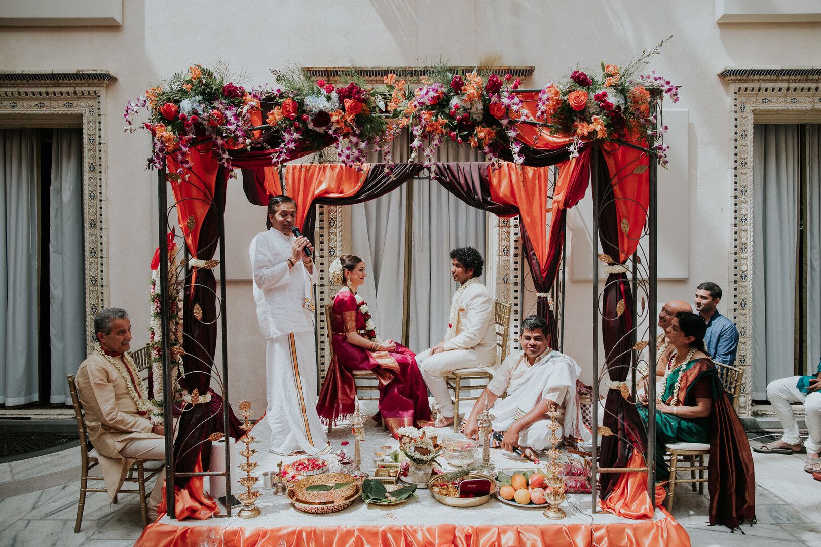 Bride and Groom Take Traditional Seven Vows of Marriage