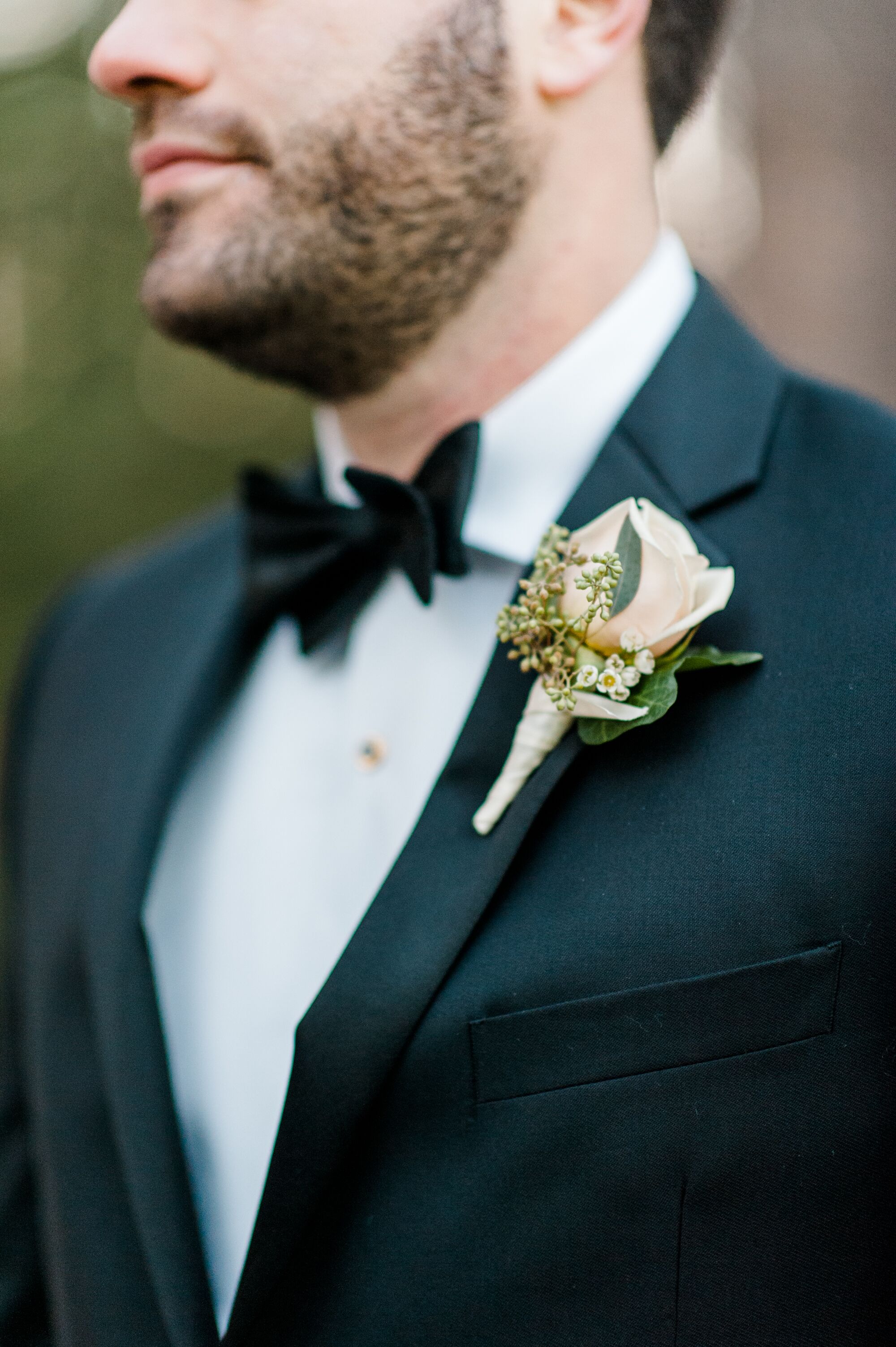 Timeless Tuxedo with Blush Rose Boutonniere