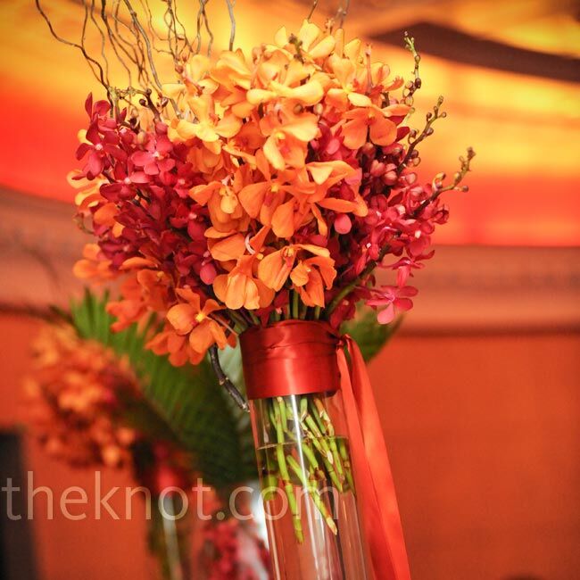 Orange and Red Centerpieces