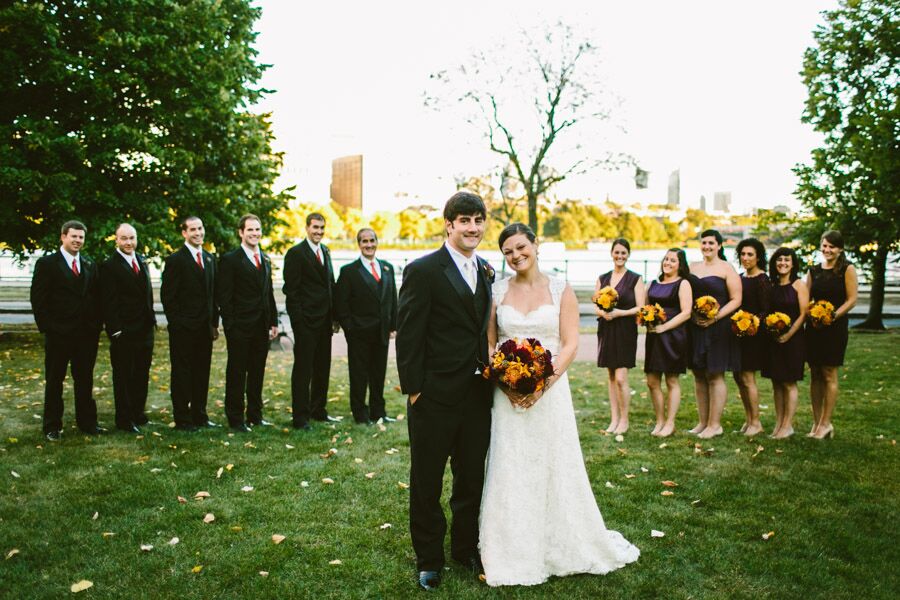 The Bride and Groom With the Wedding Party
