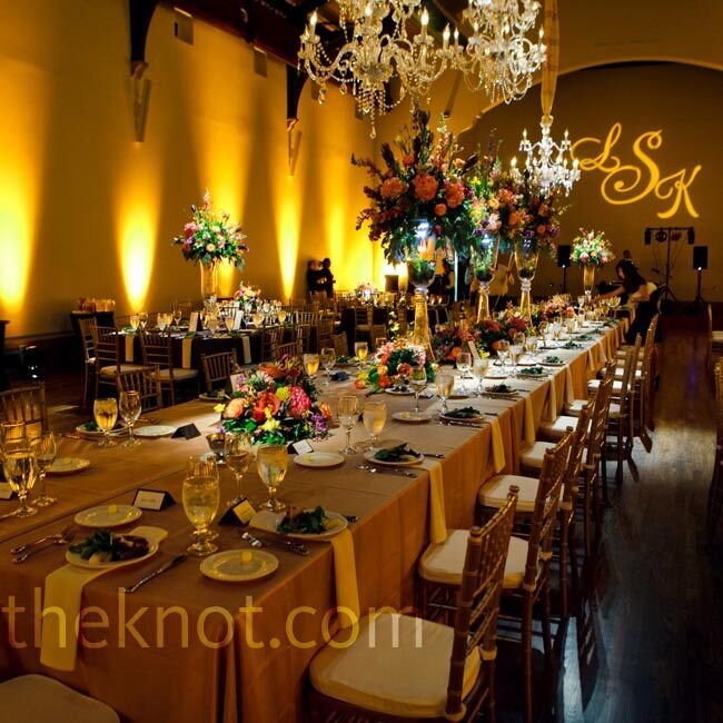 Amber Reception Uplighting