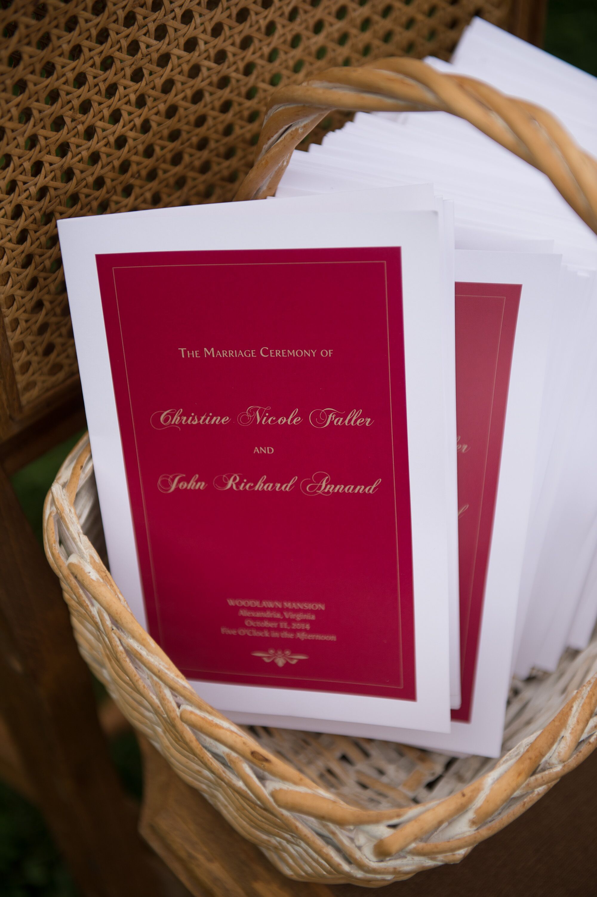 Simple Red and White Ceremony Programs