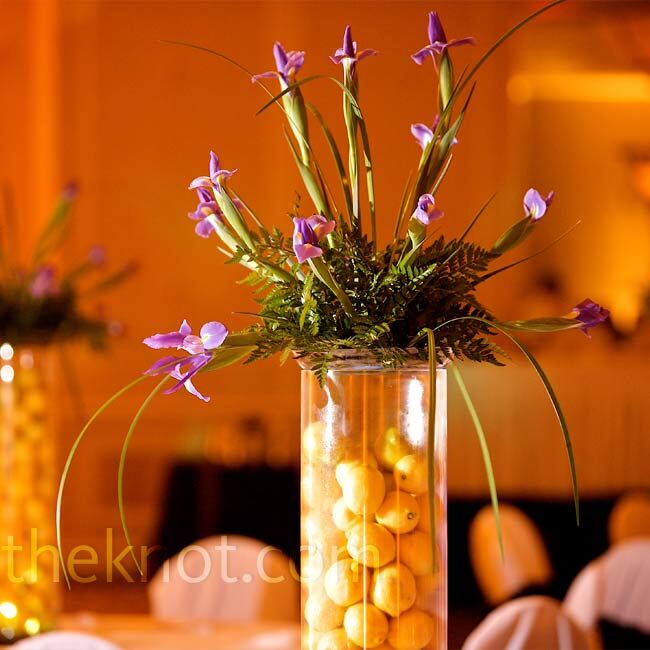Lemon and Iris Centerpieces