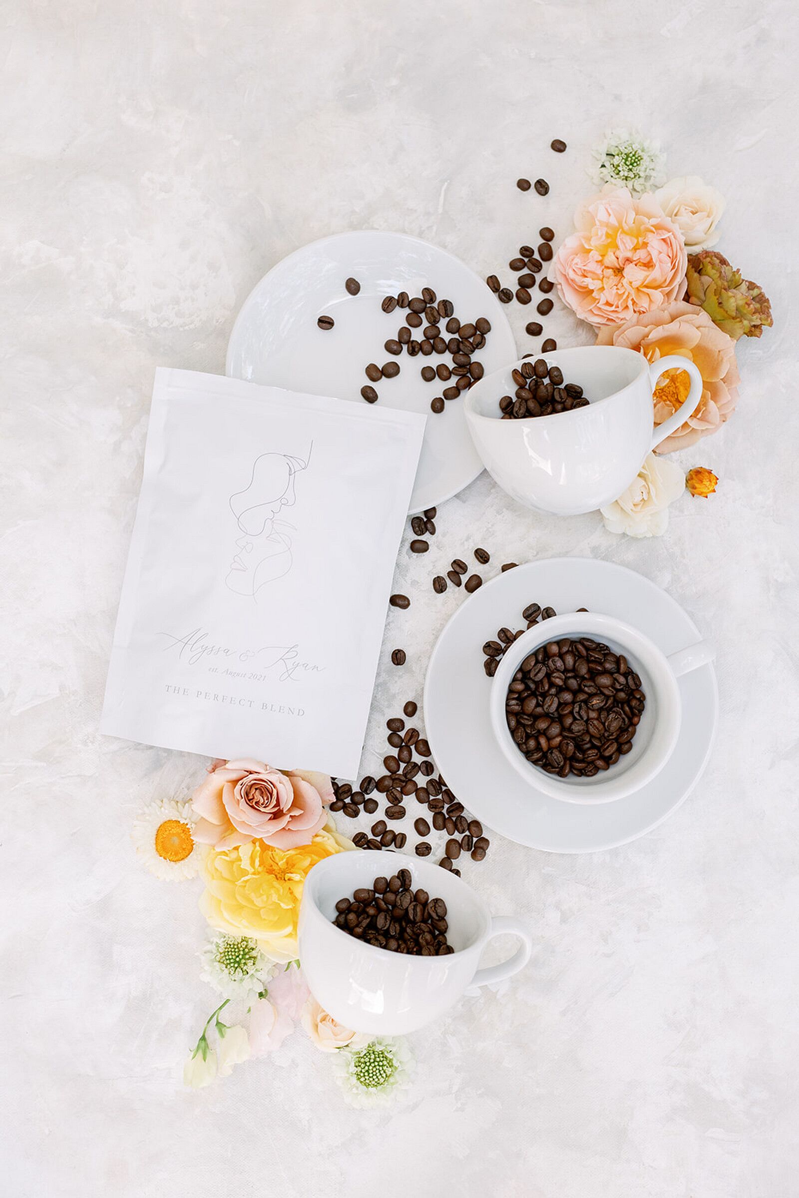 Coffee-Themed Invitation Design With Minimalistic Illustration and ...