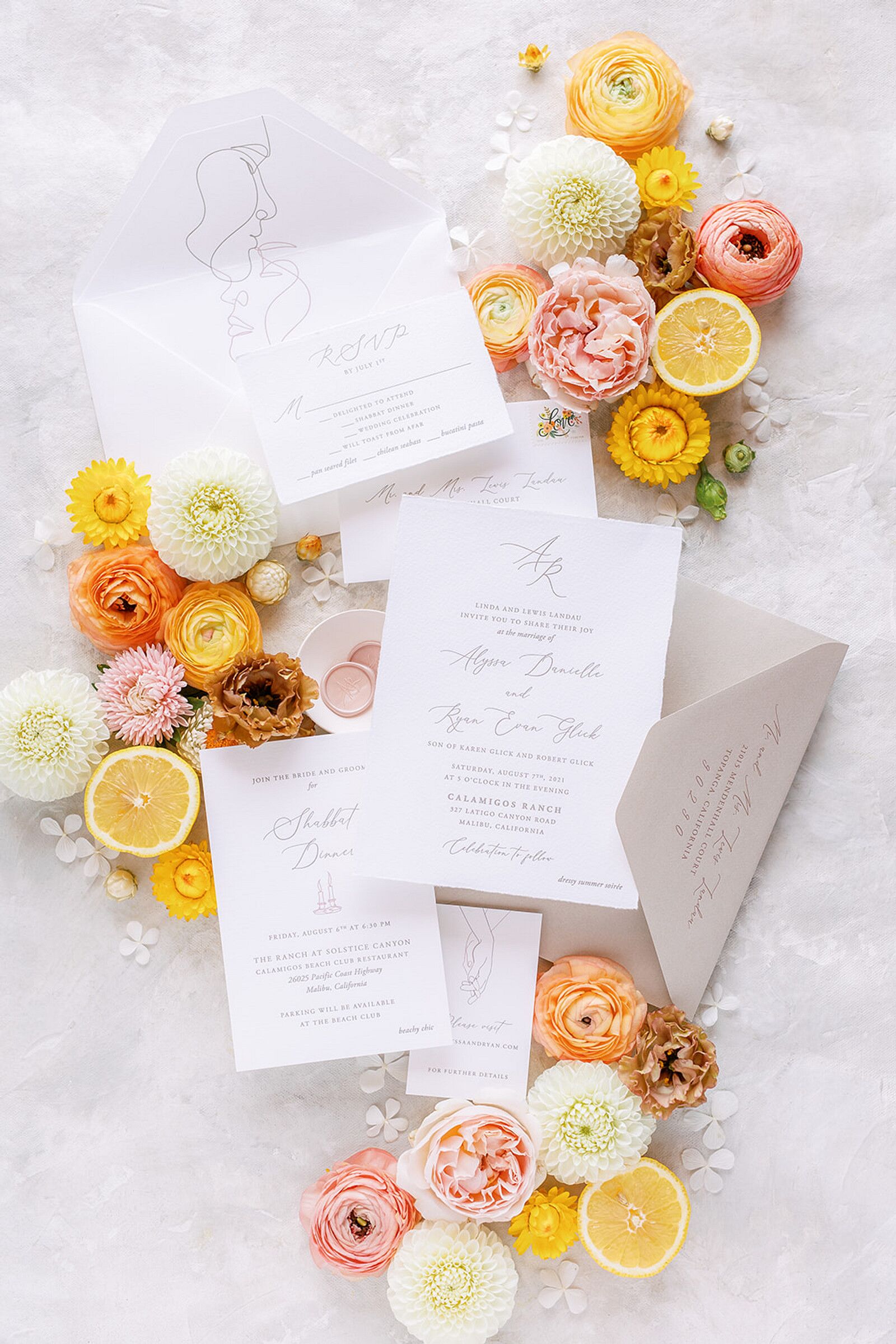 Elegant-and-Whimsical Custom Wedding Invitations in White and Gray ...