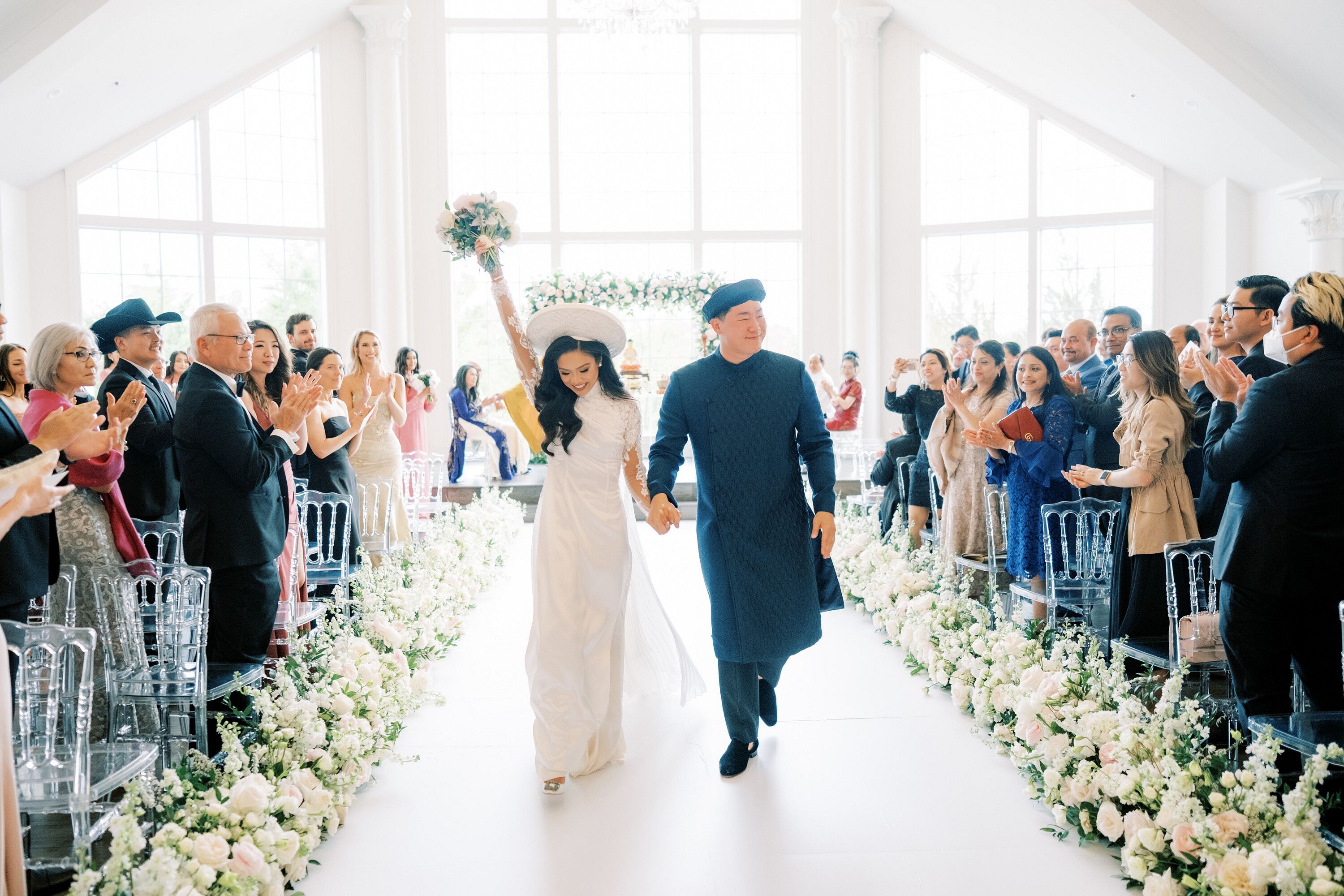 Wedding Ceremony Recessional at The Hillside Estate in Cross Roads, Texas
