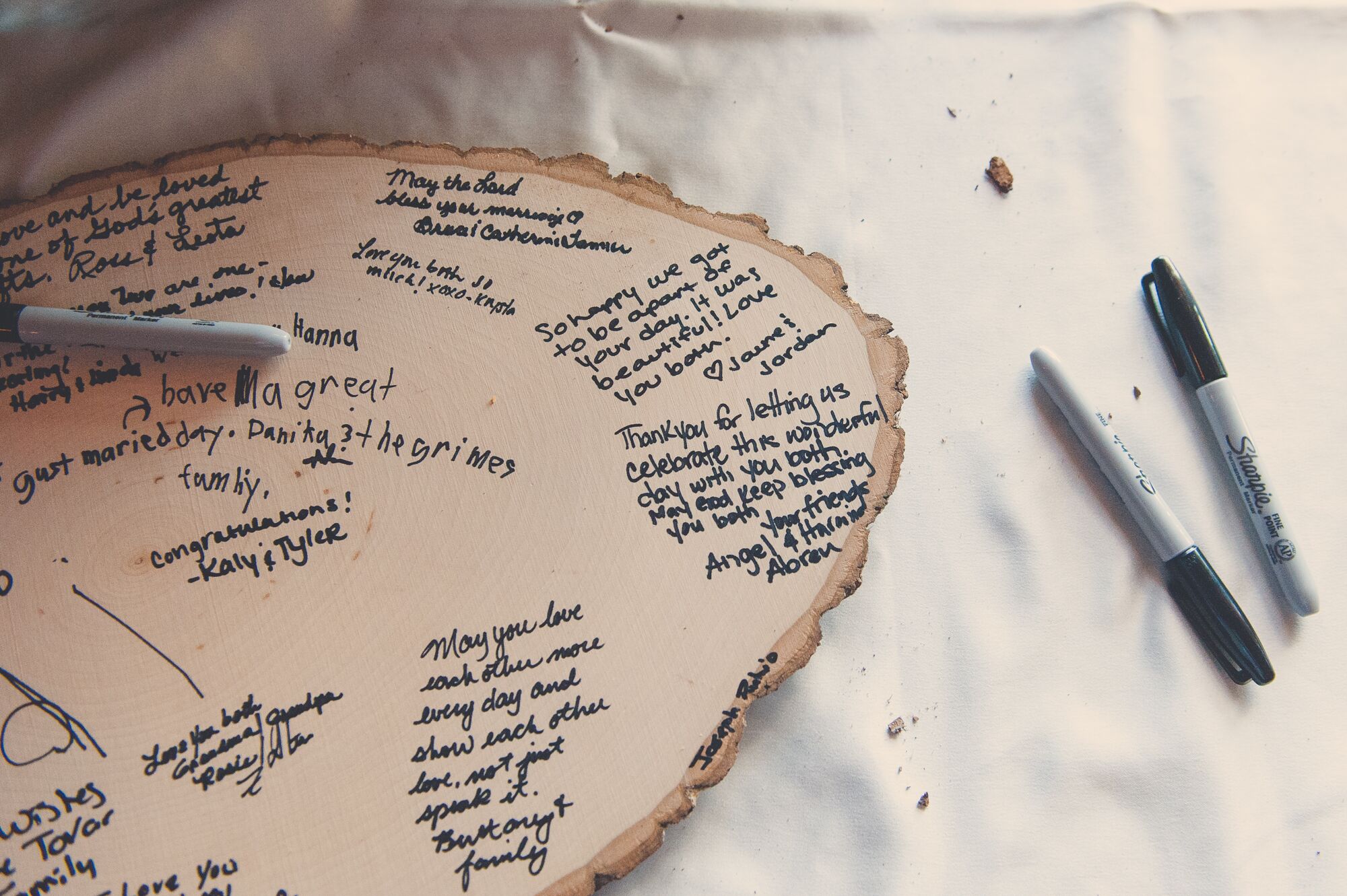 Natural Wooden Slab Guest Book