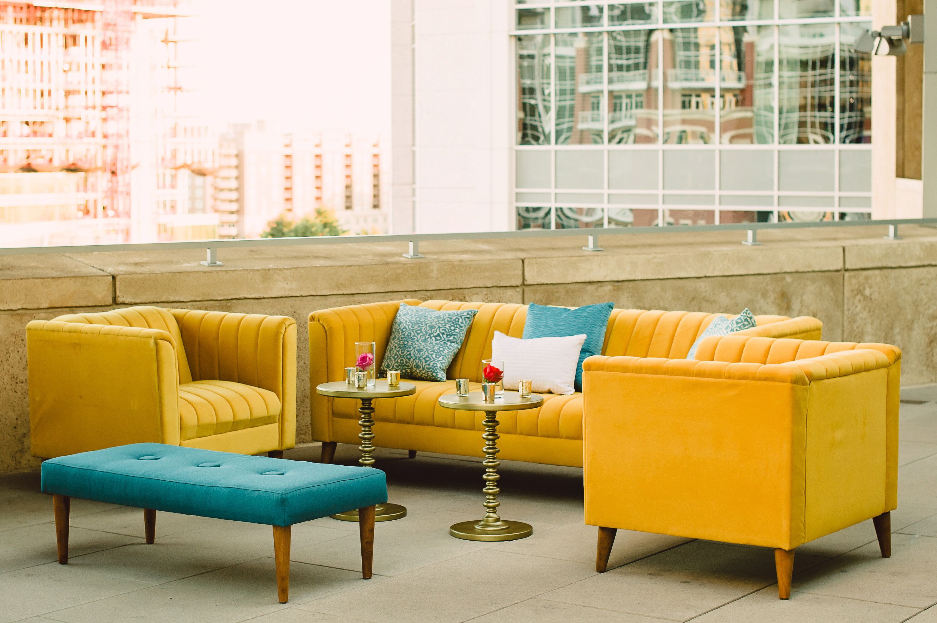 Yellow Velvet Retro Cocktail Lounge