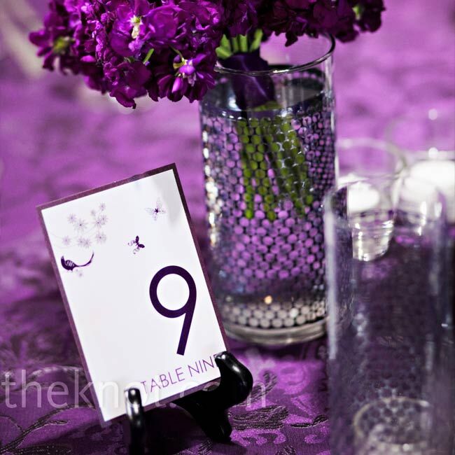 Purple Table Cards