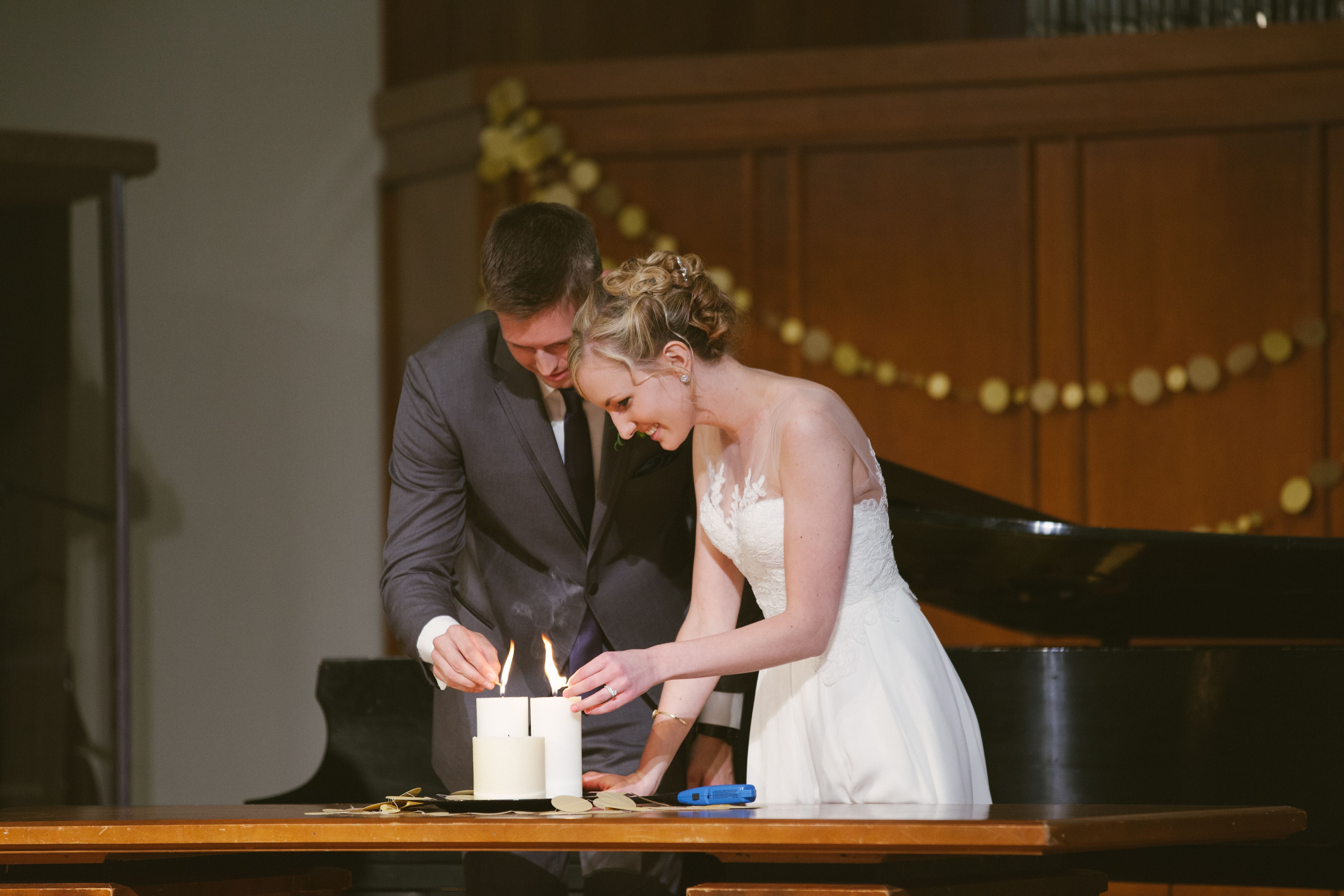 Lighting Unity Candles at Huron Hills Church