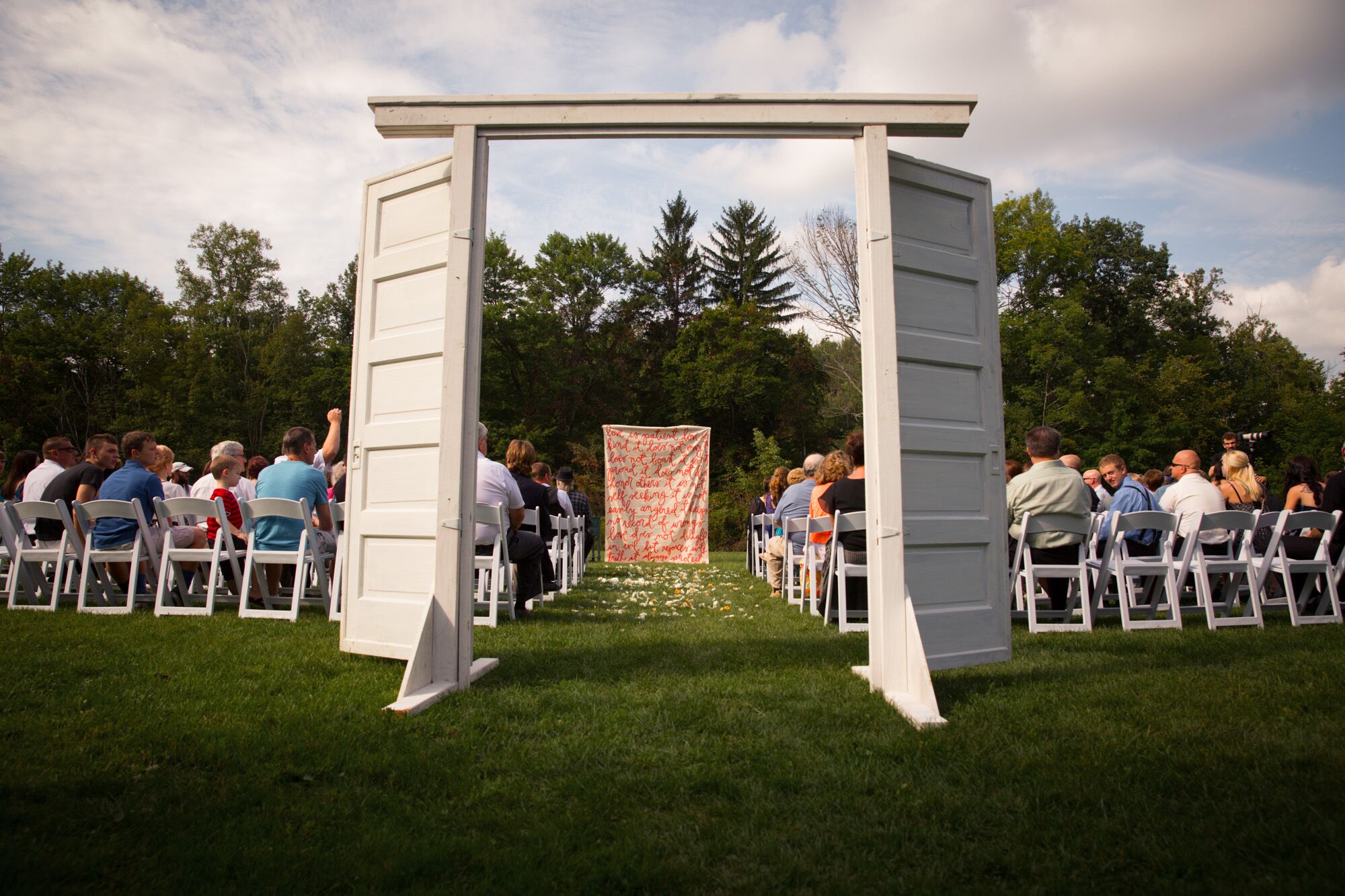 White Door Frame Ceremony Entrance