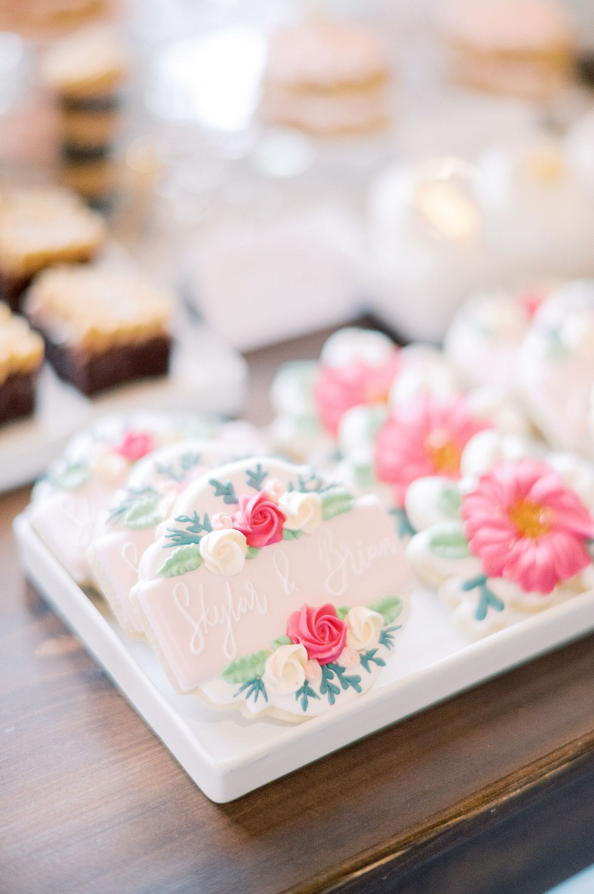 Romantic Pink-and-White Wedding Cookies