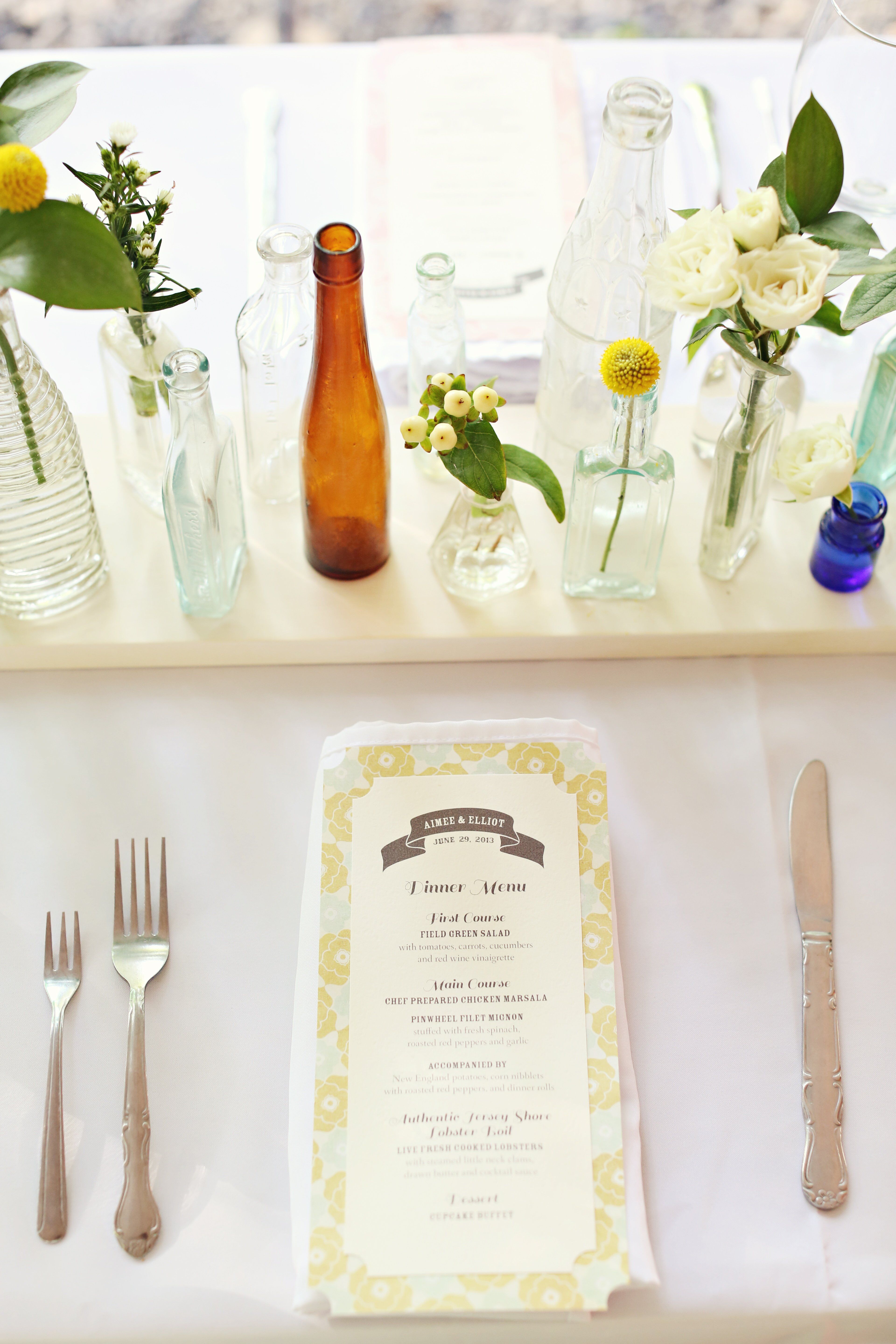 Floral Pattern Menu Cards