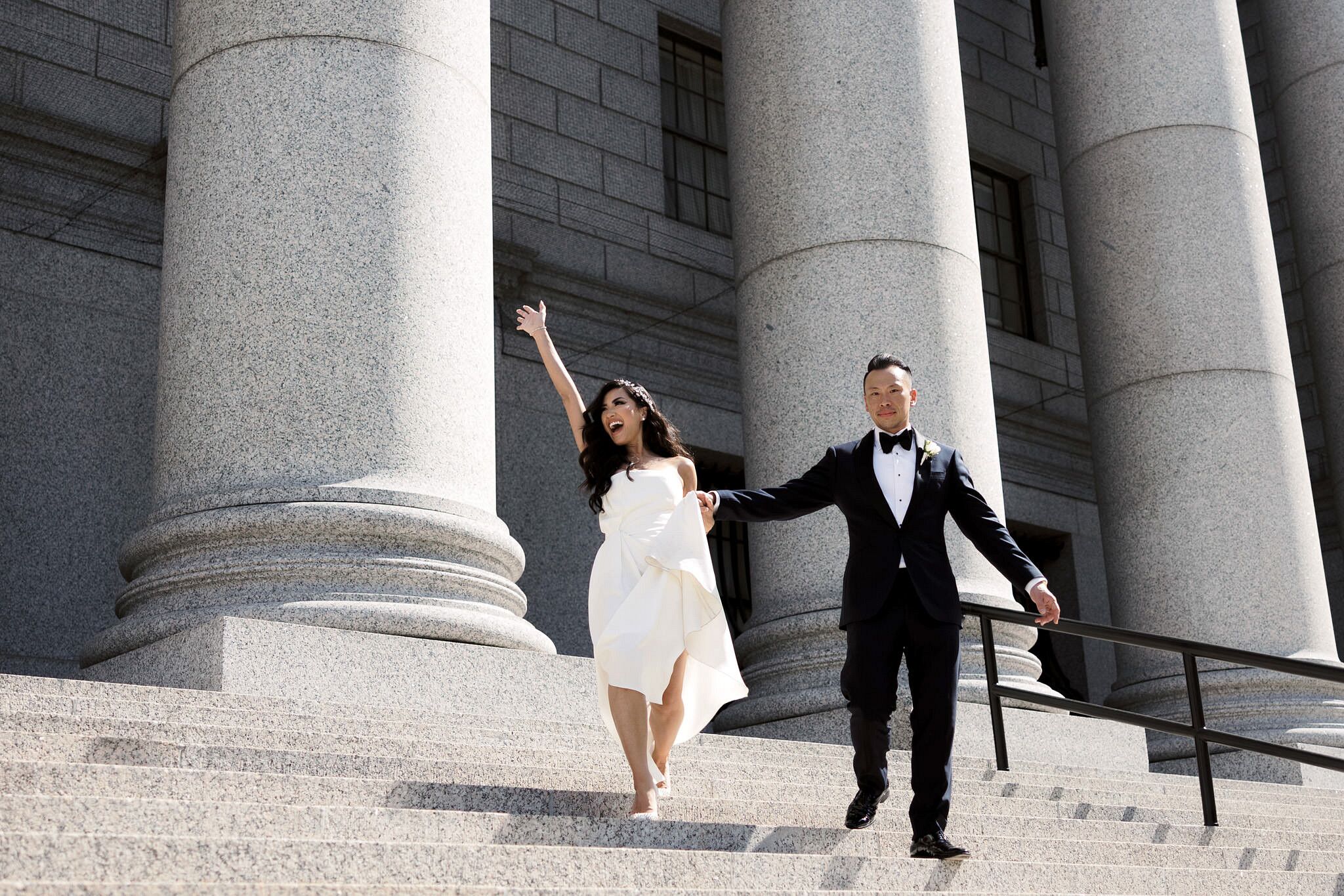 Bride and Groom at City Hall in New York City