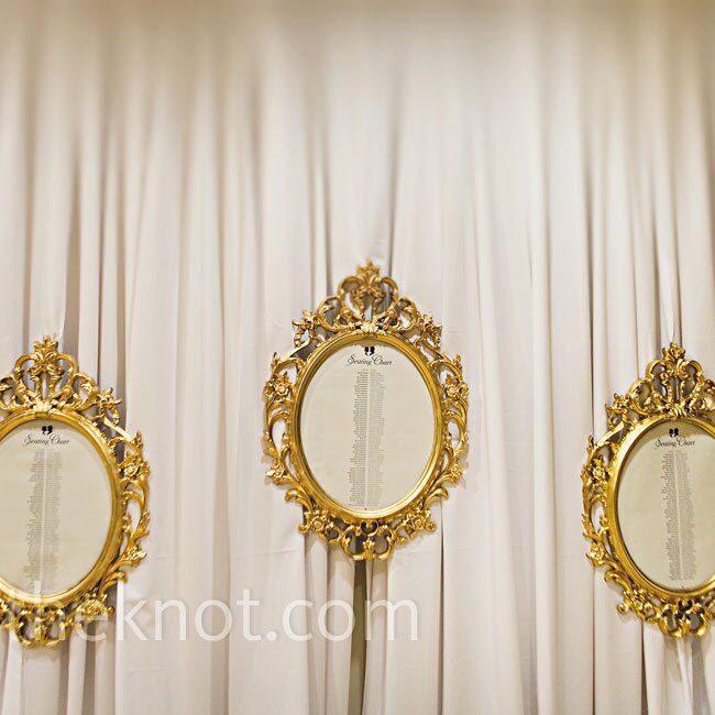 Gold-framed Seating Charts