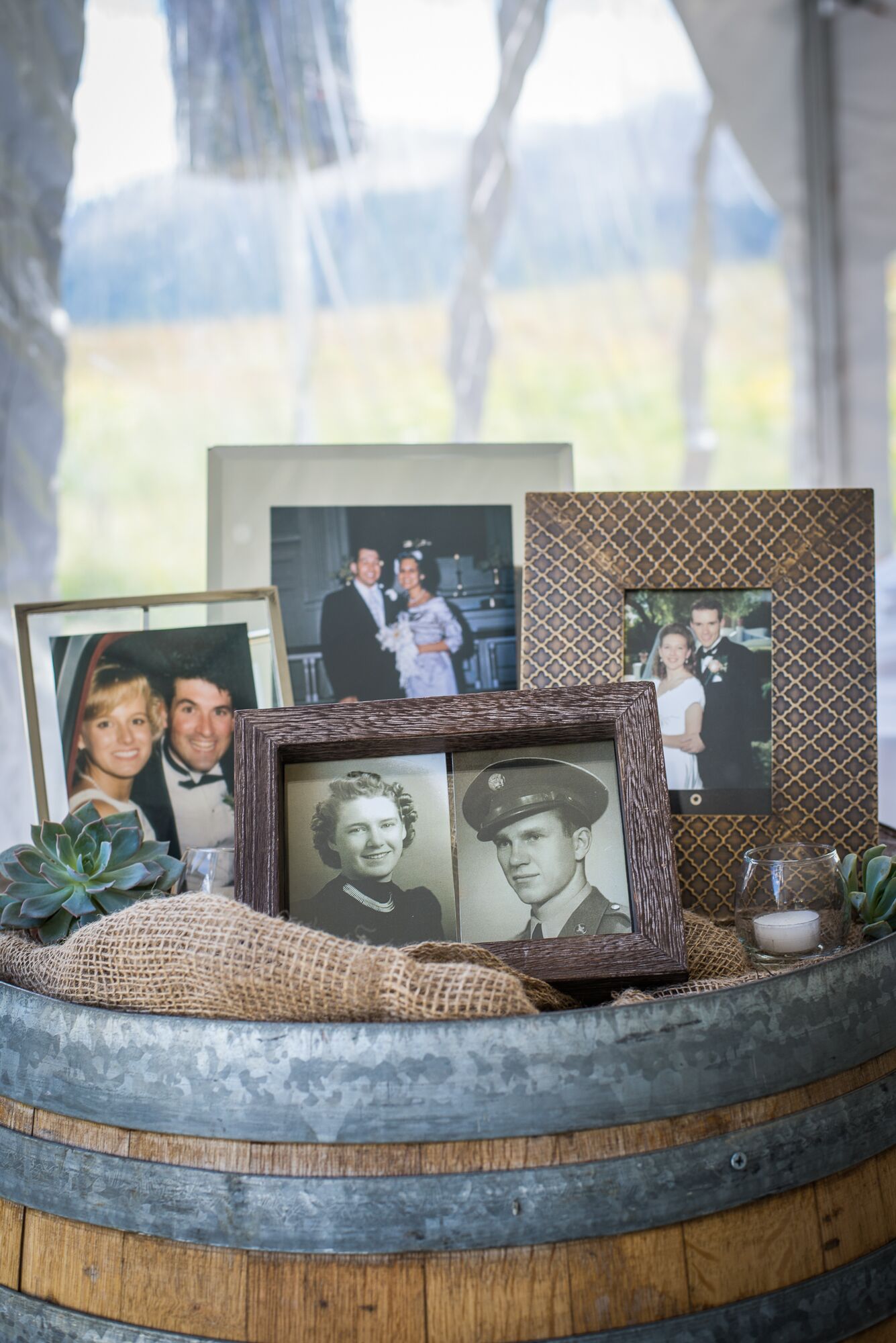 Family Picture Display at Reception