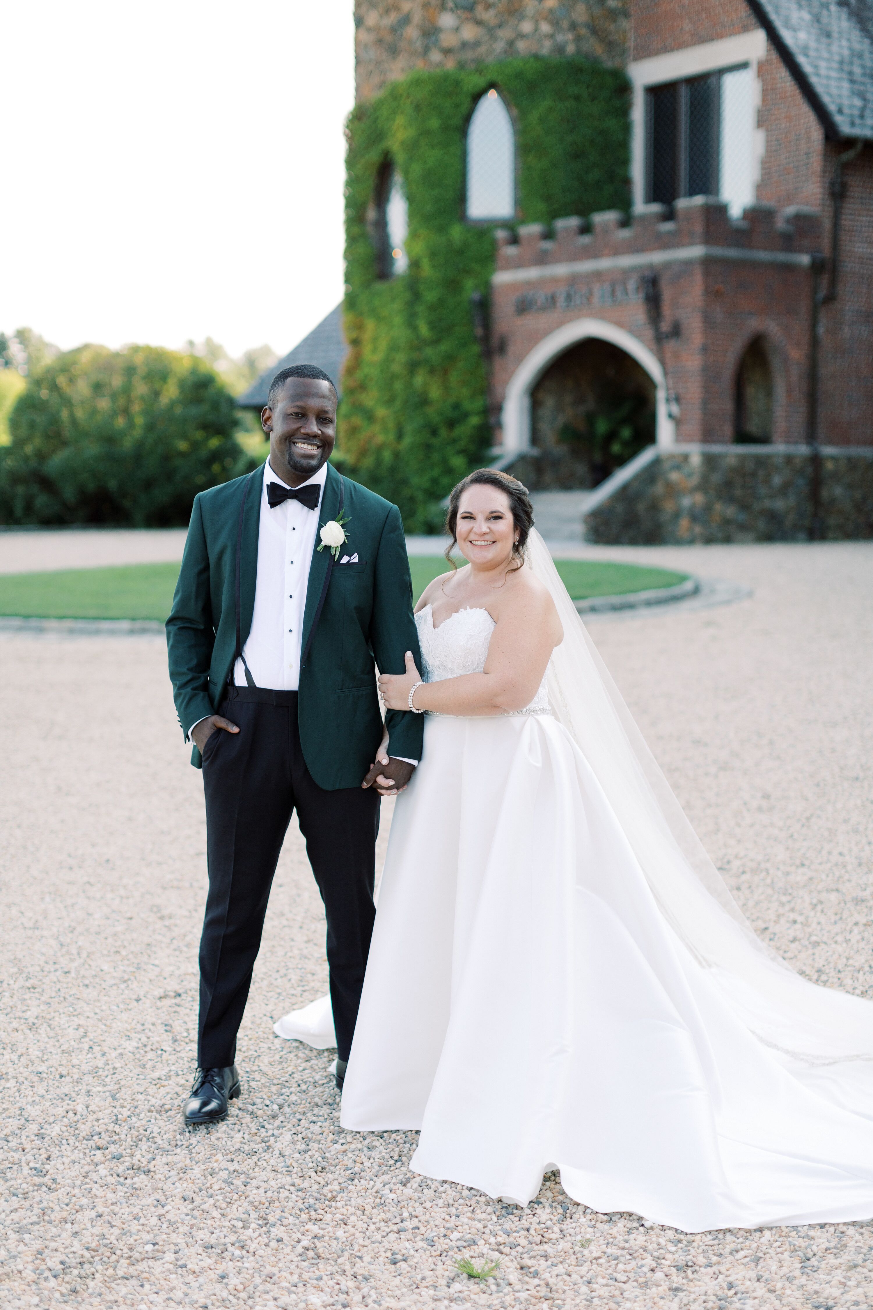 Formal Bride and Groom Portraits at Dover Hall Estate in Richmond, Virginia