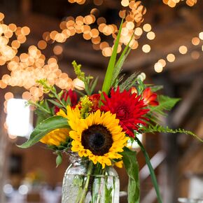 Bright Gerbera Daisy and Sunflower Bouquet