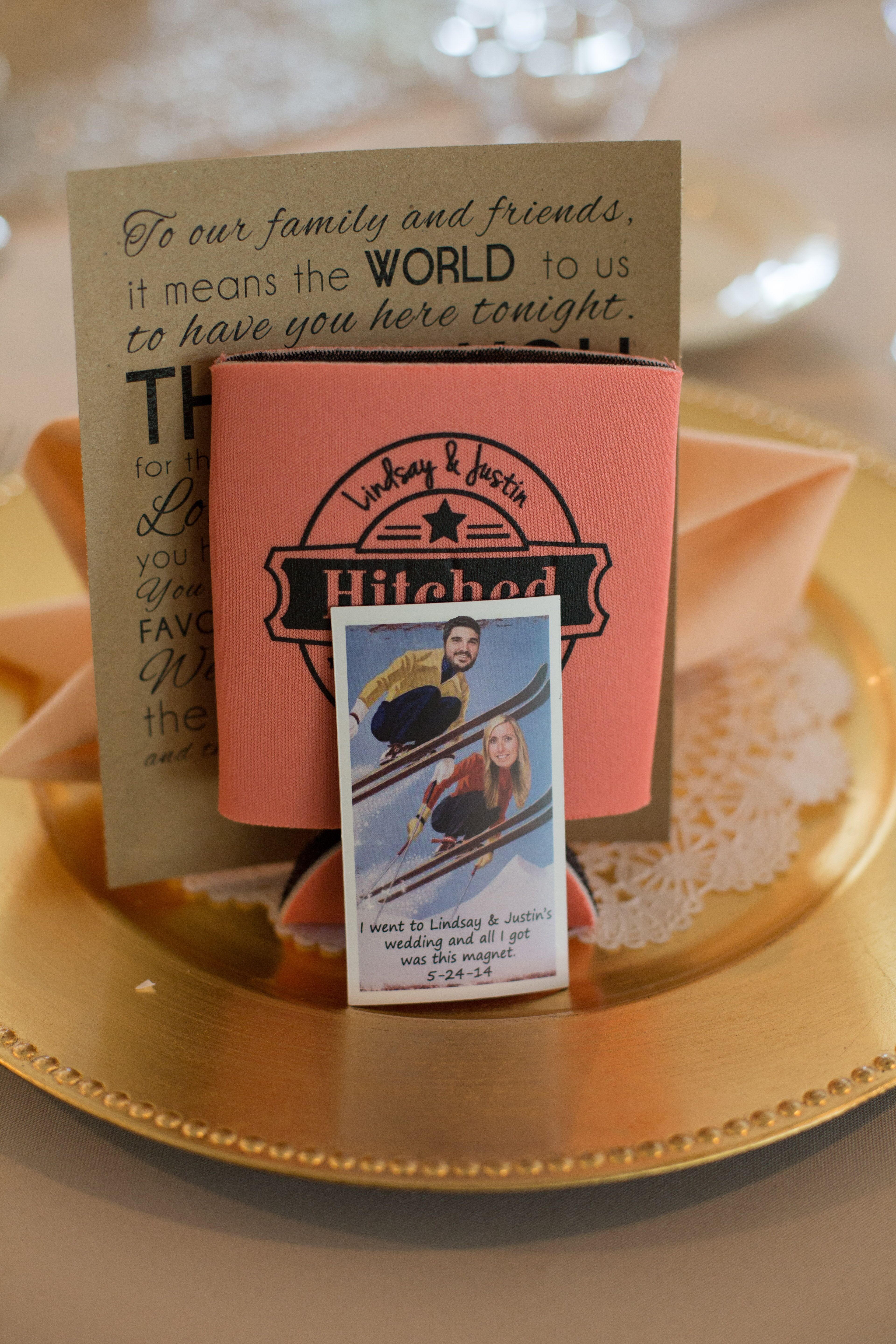 Ski Themed Magnet And Koozie Favors