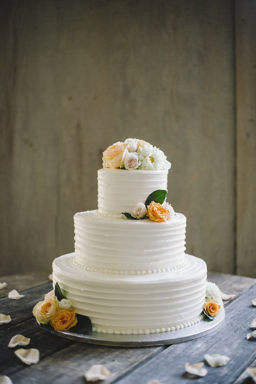Orange and White Wedding Cake