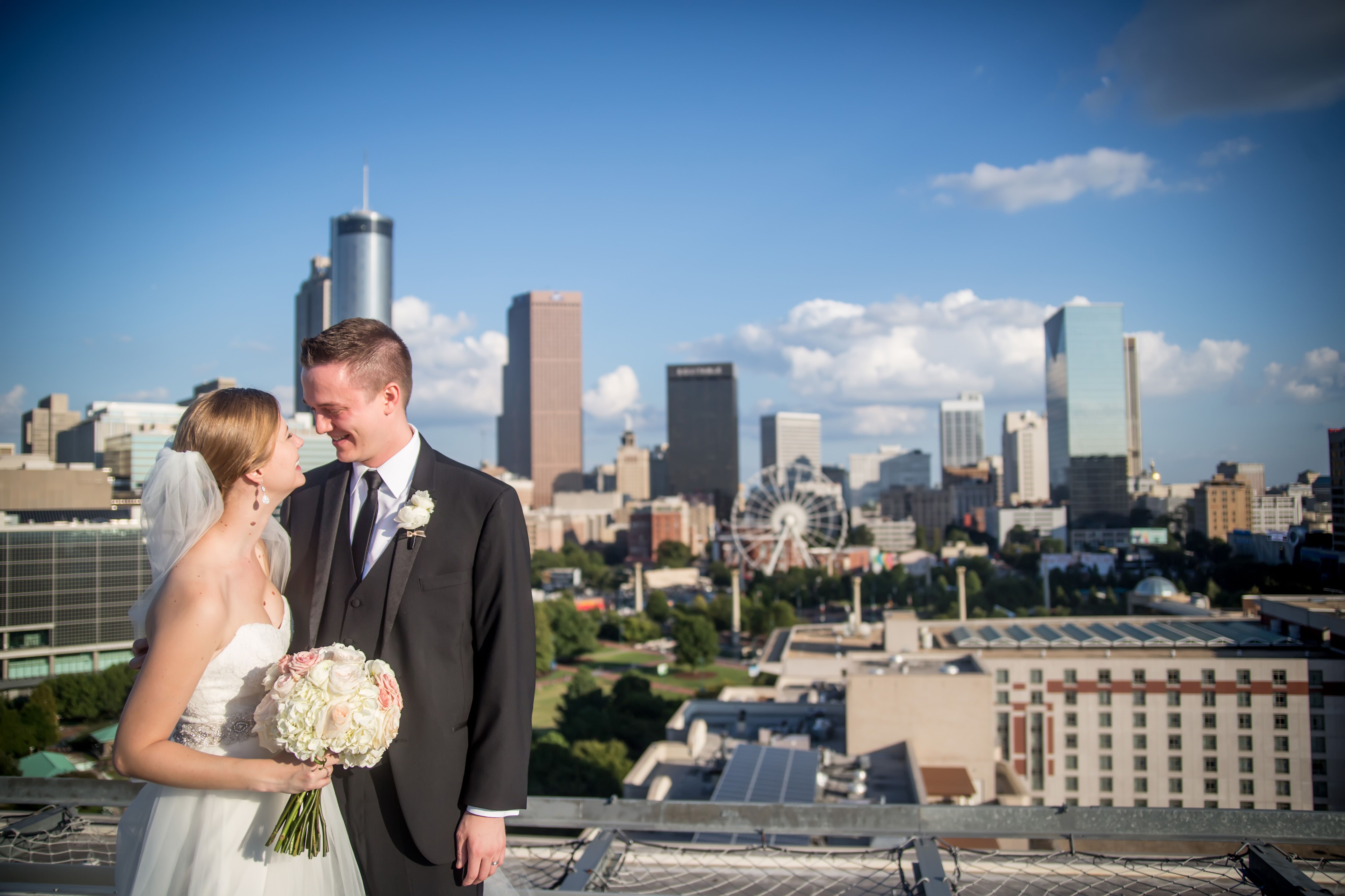 Atlanta Skyline Wedding Reception Backdrop