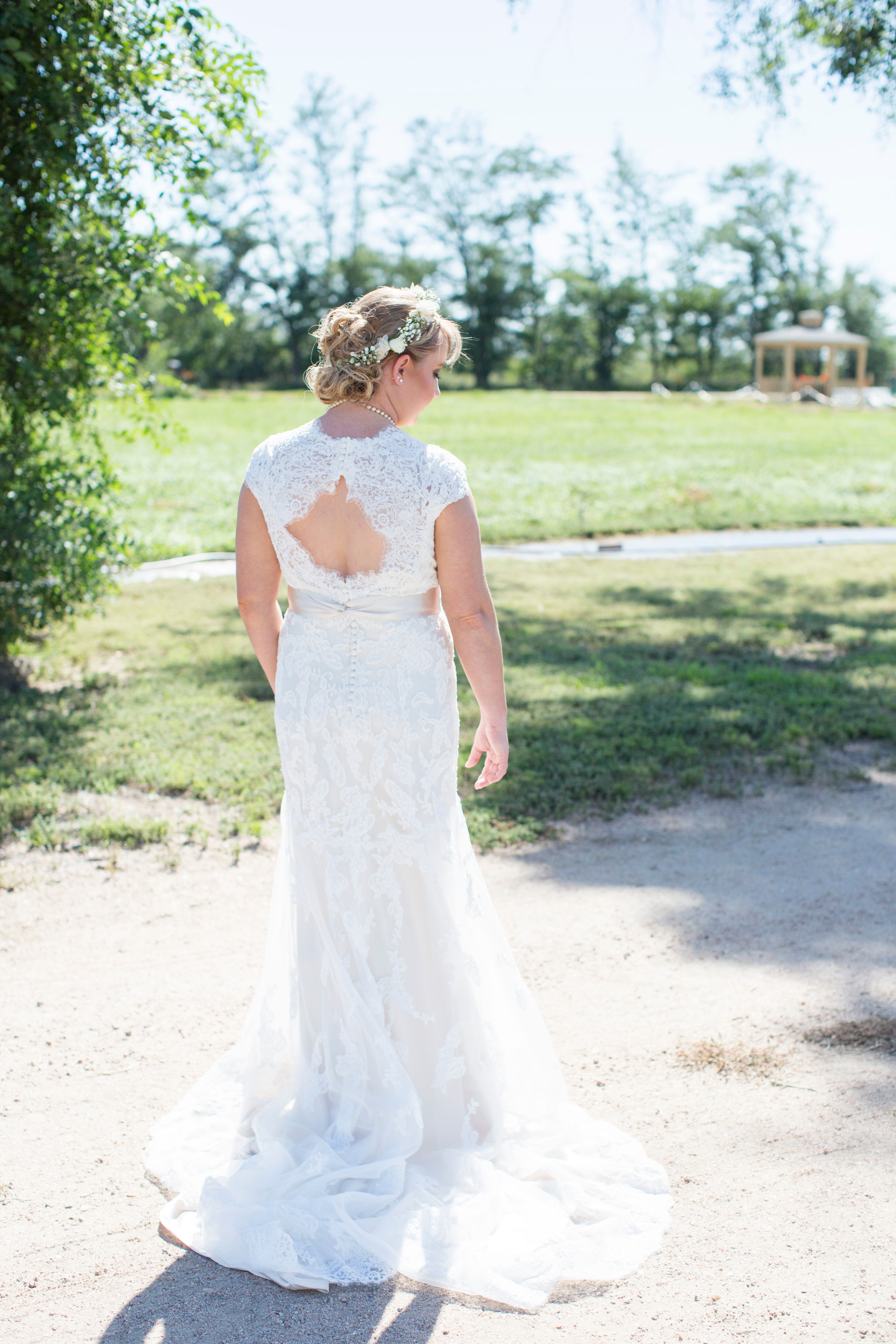 Lace Wedding Dress With Keyhole Back