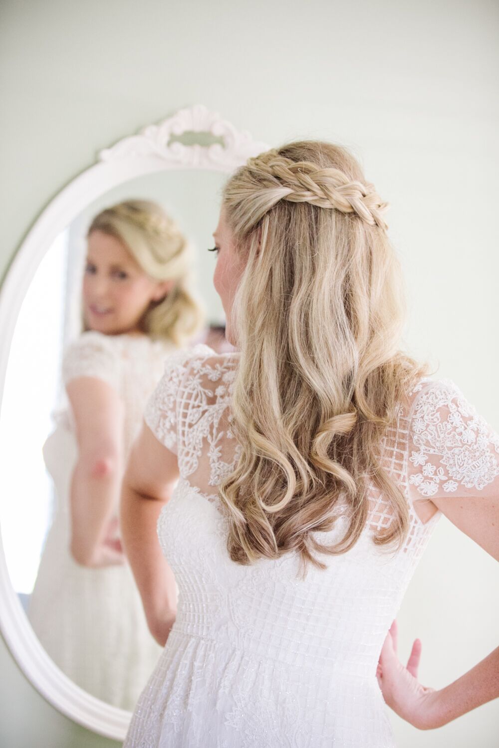 Half Up Braided Halo Hairstyle