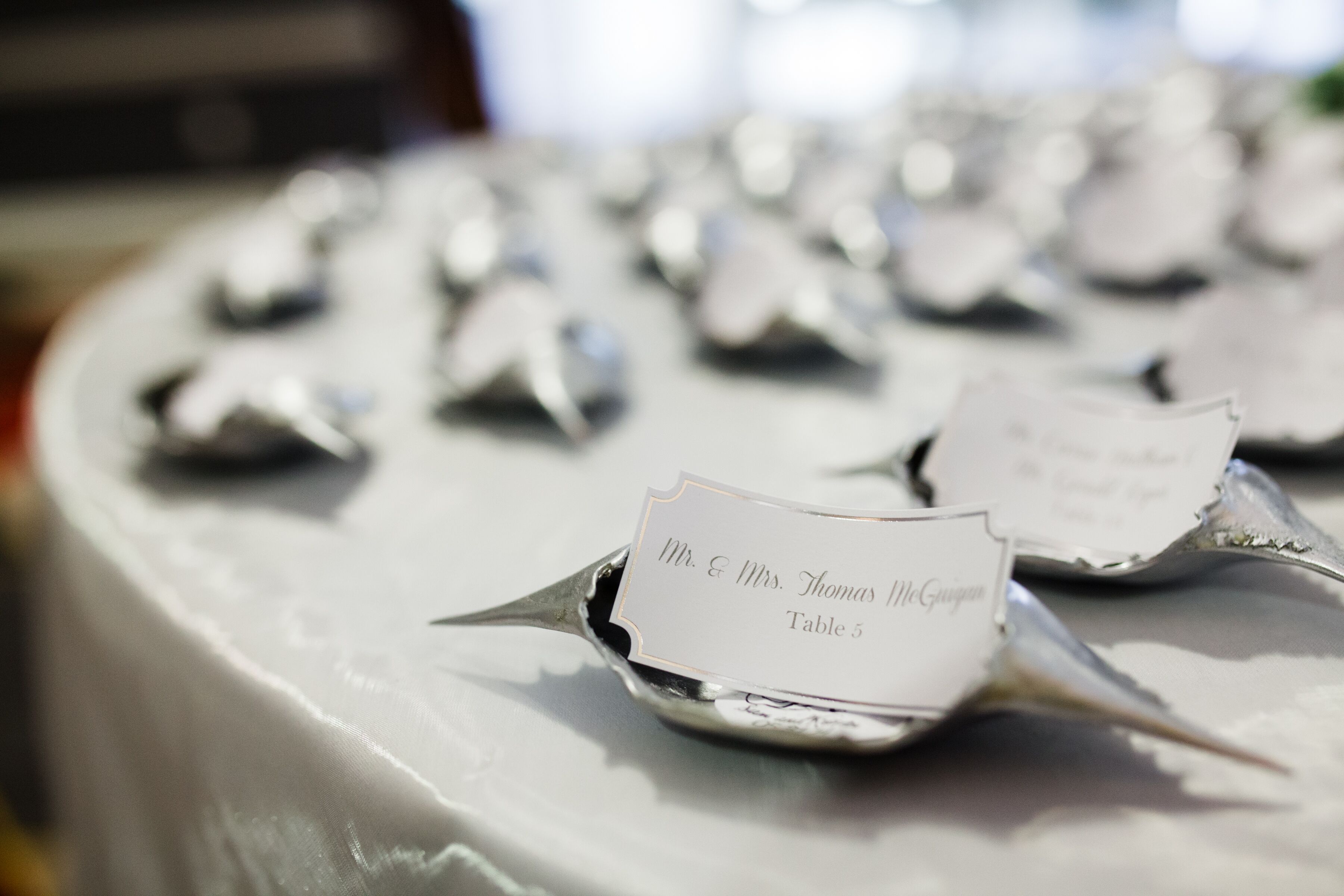 Silver Crab Shell Name Cards