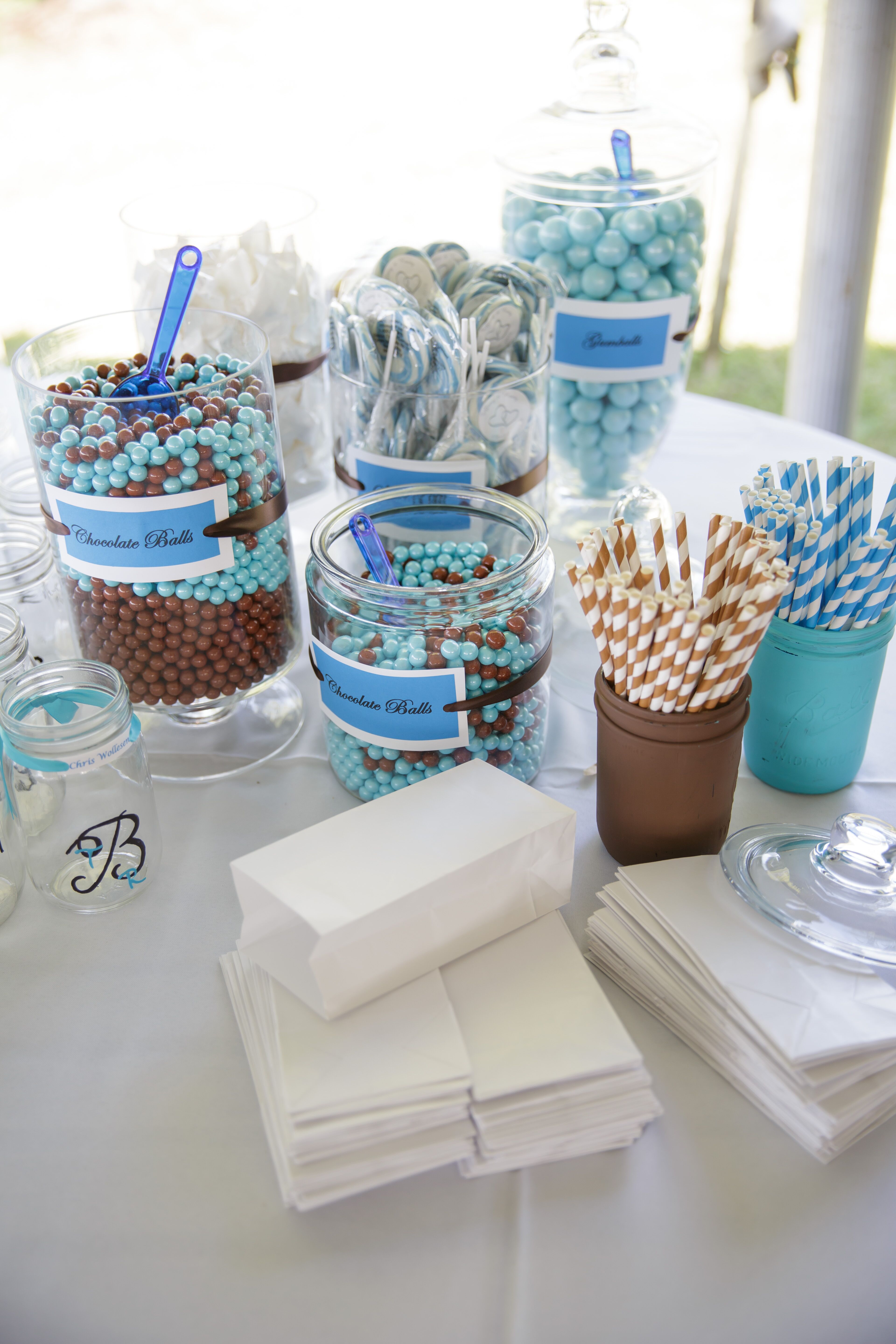 Blue and Brown Candy Bar