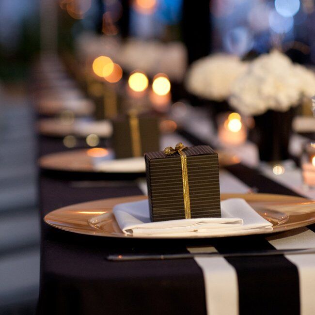 Modern Black Favor Box