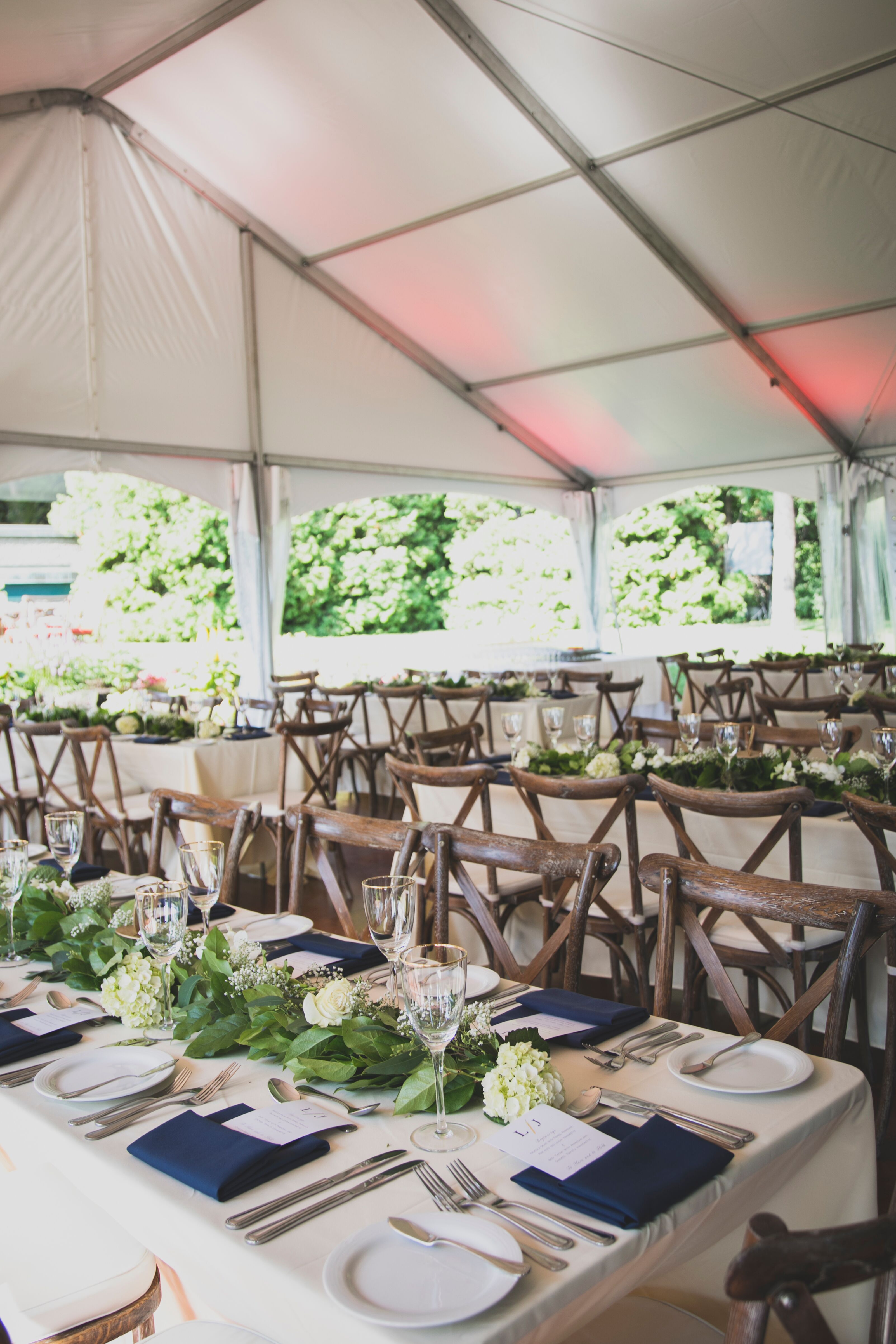 Simple, Rustic Tent Reception