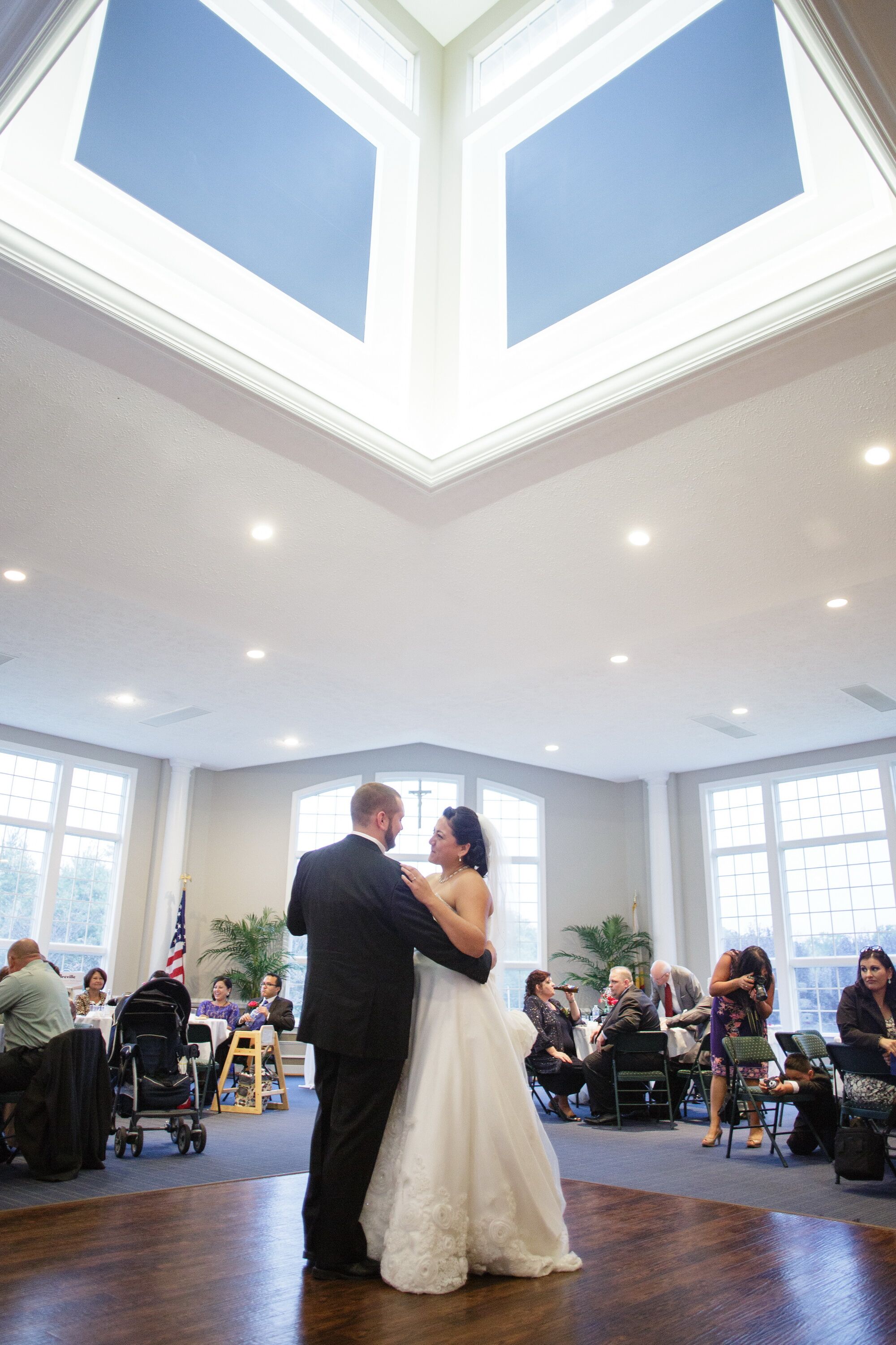 Newlyweds' First Dance at Church Reception