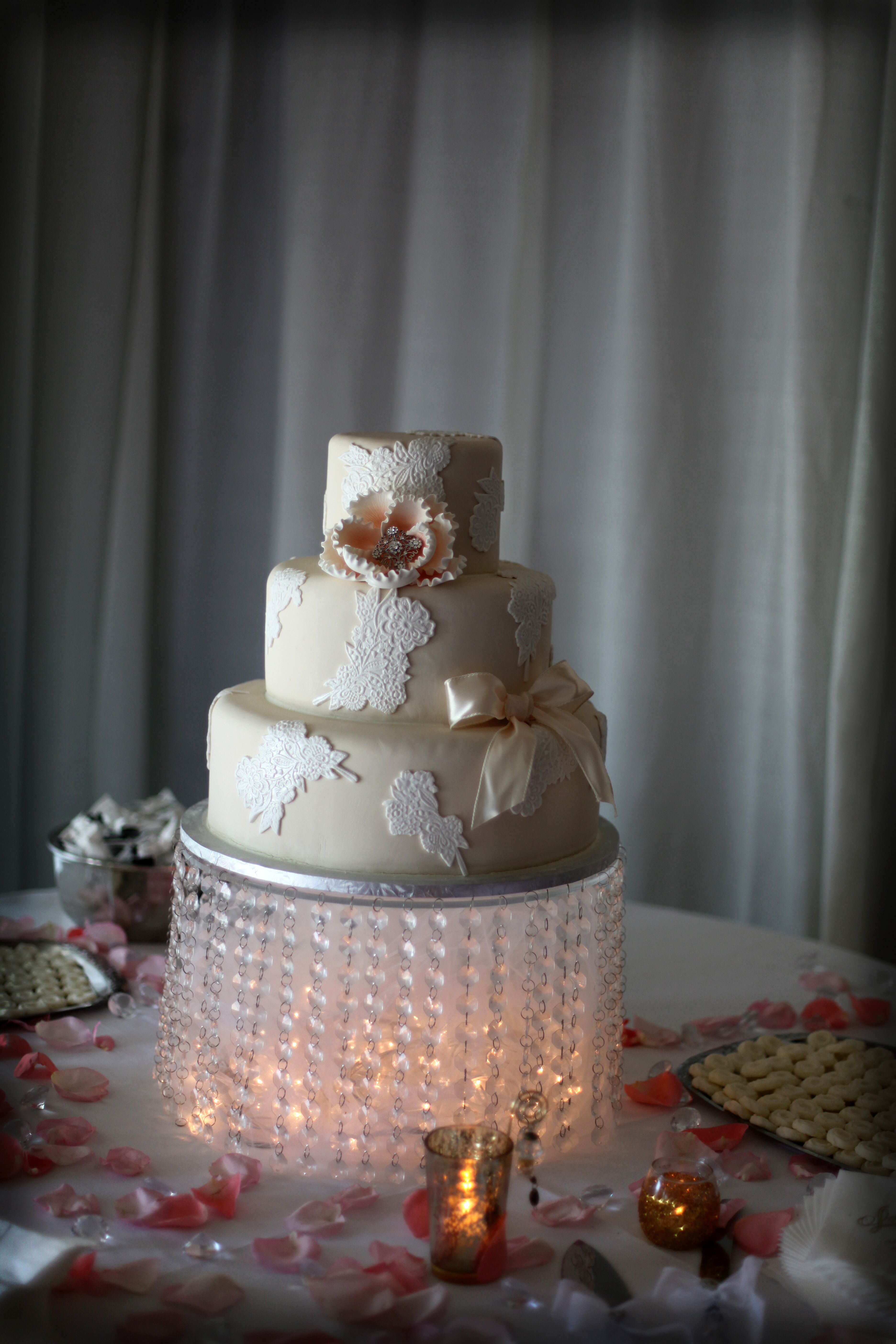 Three-Tier Gold Wedding Cake