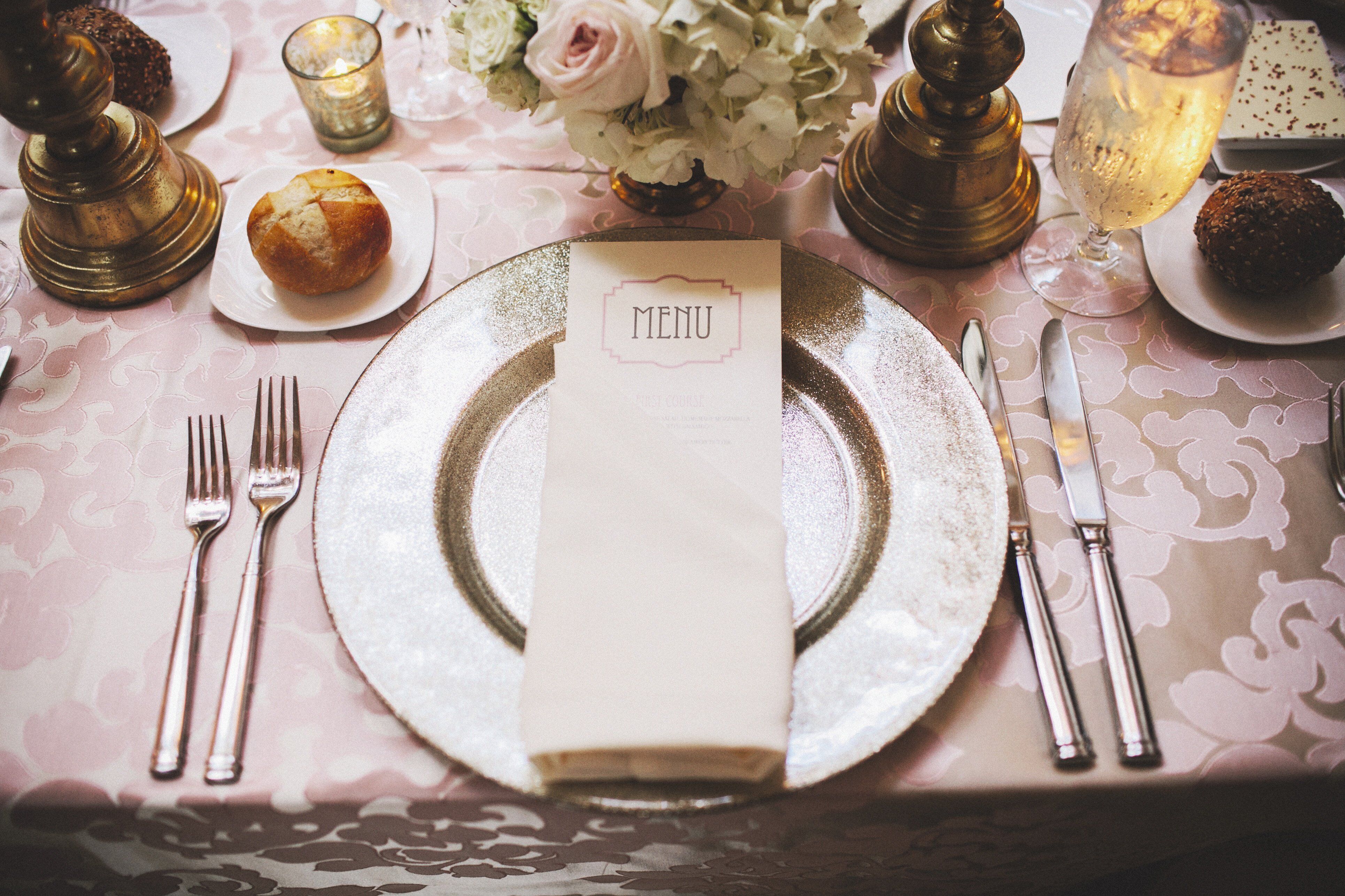 White Menu Cards