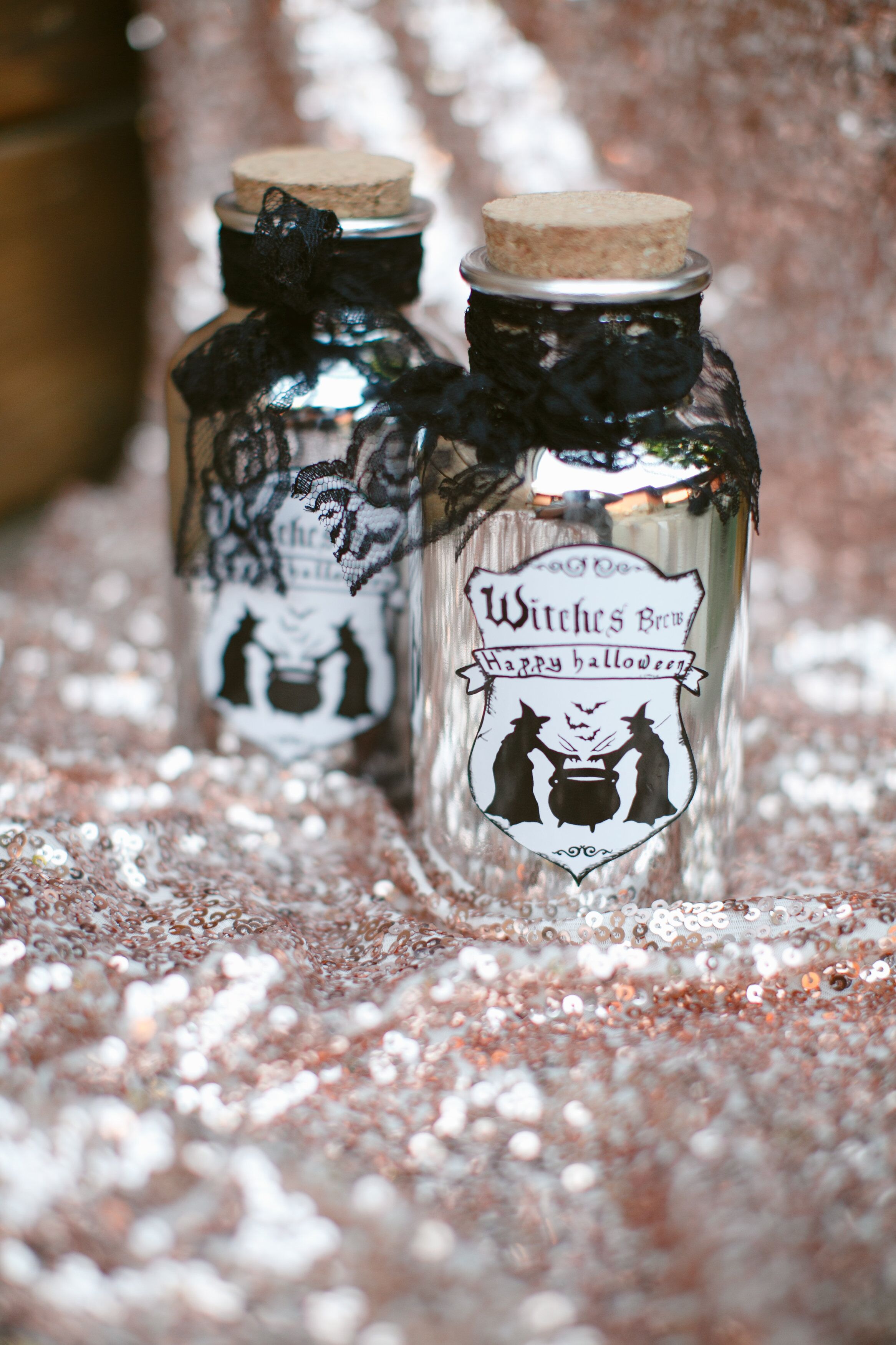 Witches Brew Vials for Halloween Themed Wedding