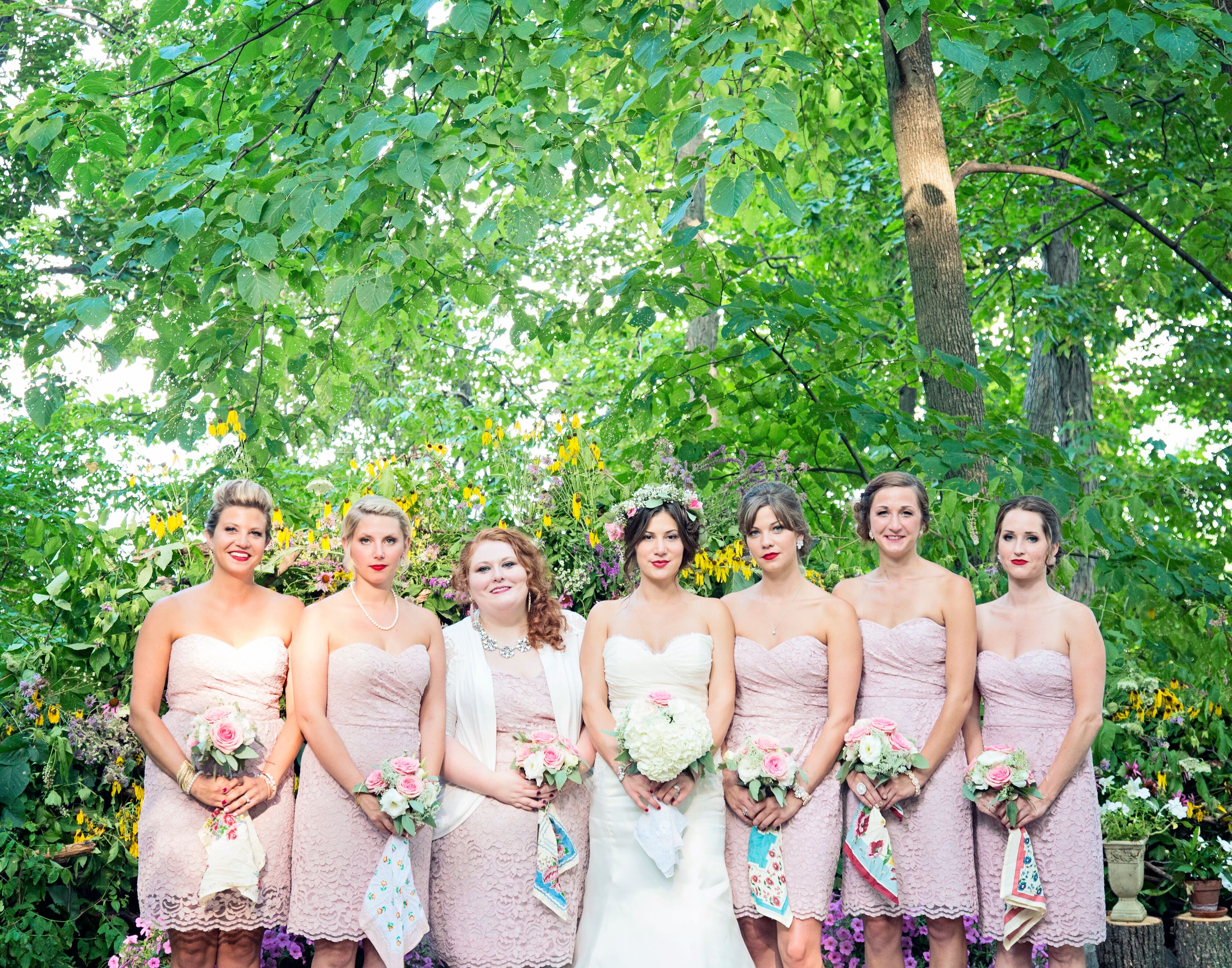 Blush Strapless Bridesmaid Dresses