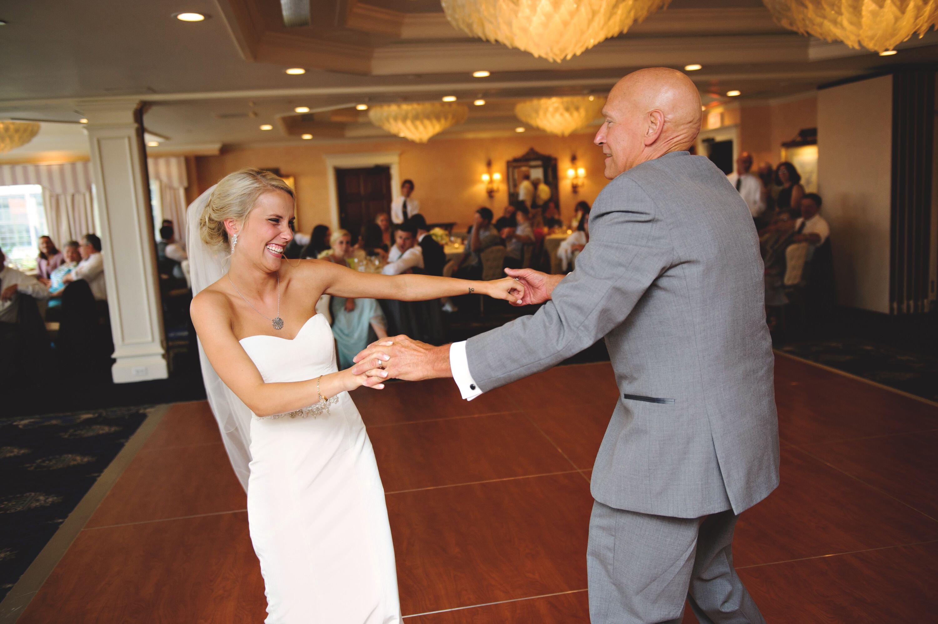 Bride, Father Dance During Reception