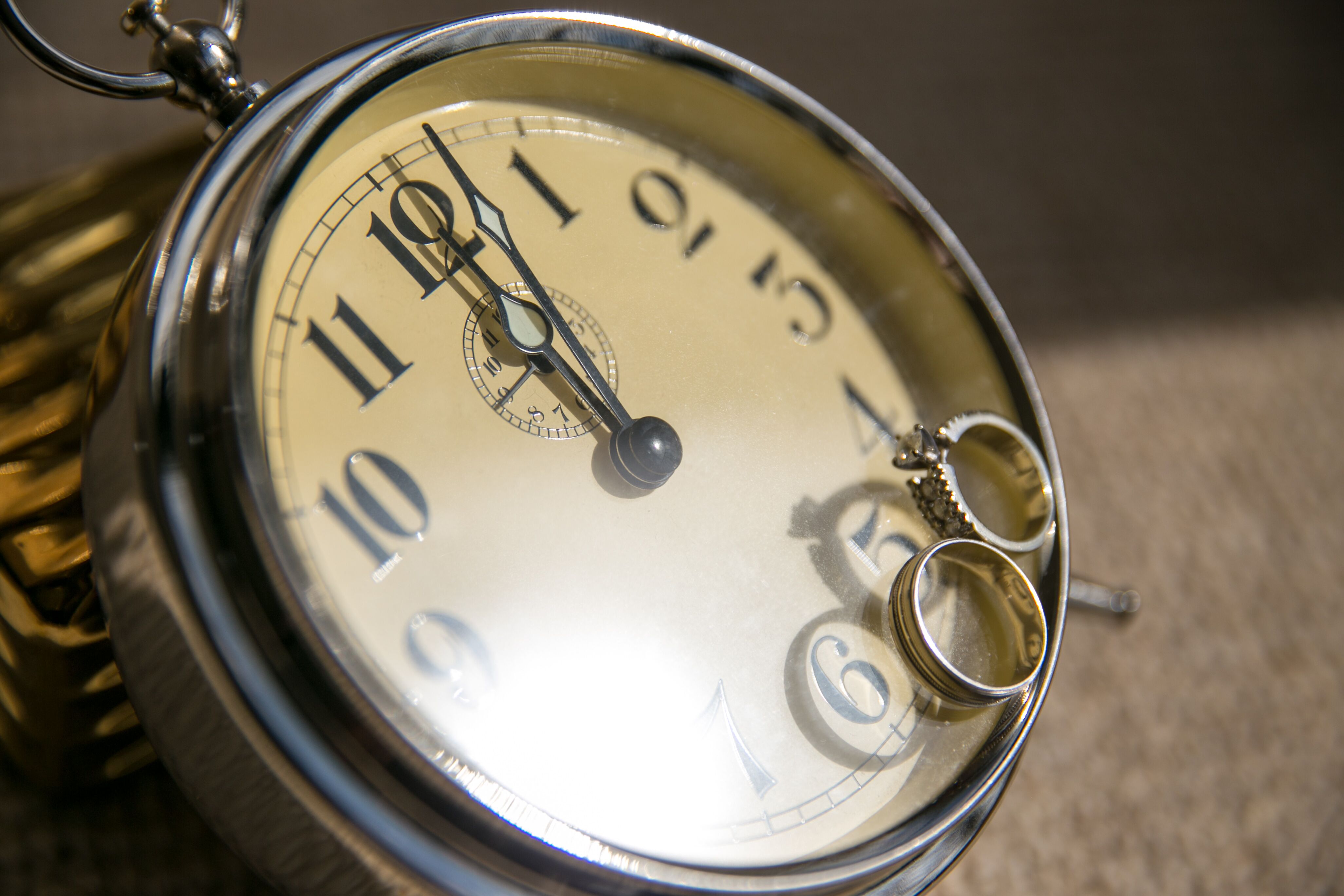 Rings Along Antique Pocket Watch Rim