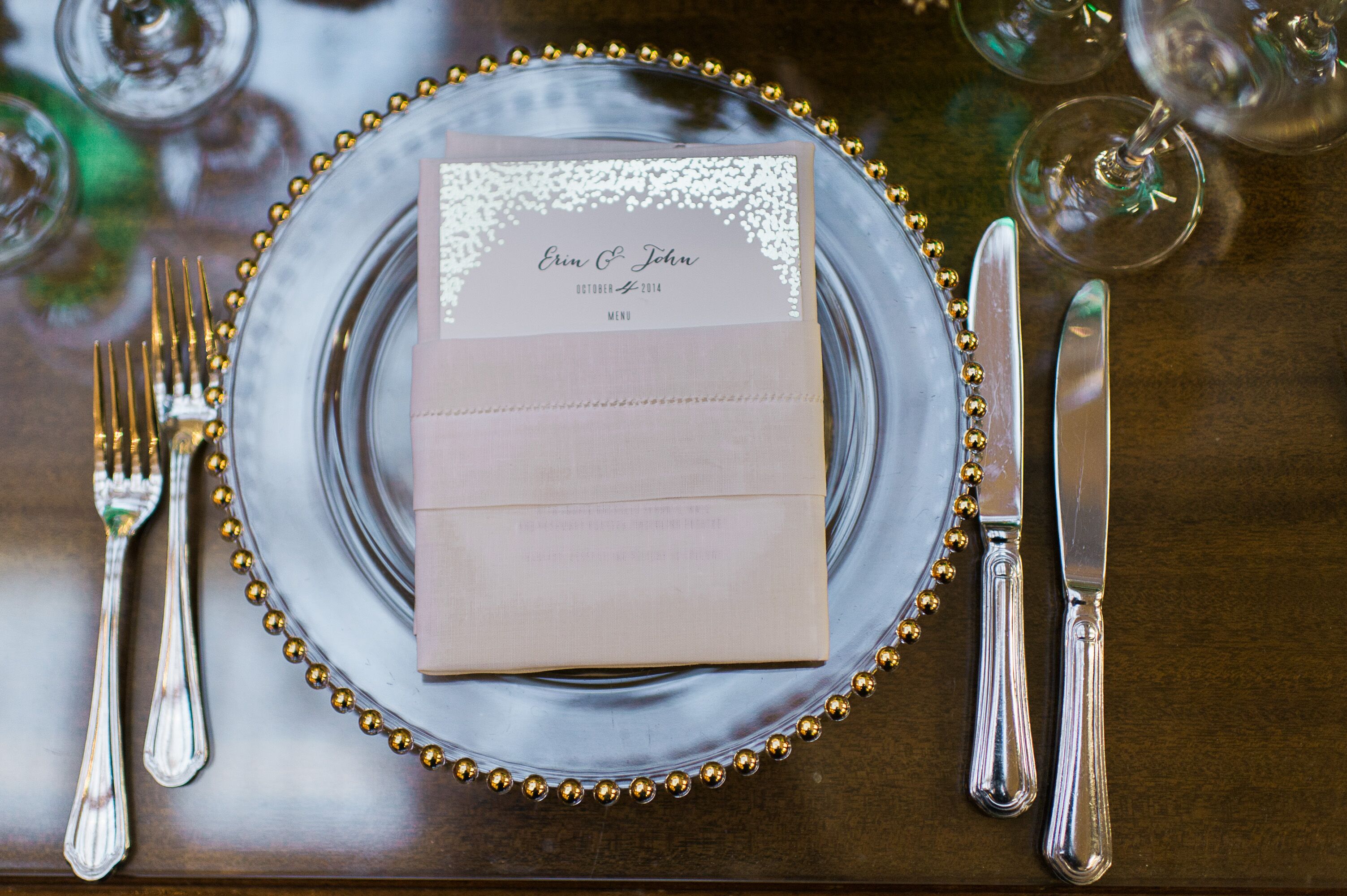 Stylized Menu with Gold Border