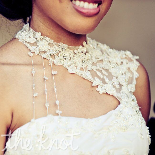 Asymmetrical Beaded Neckline