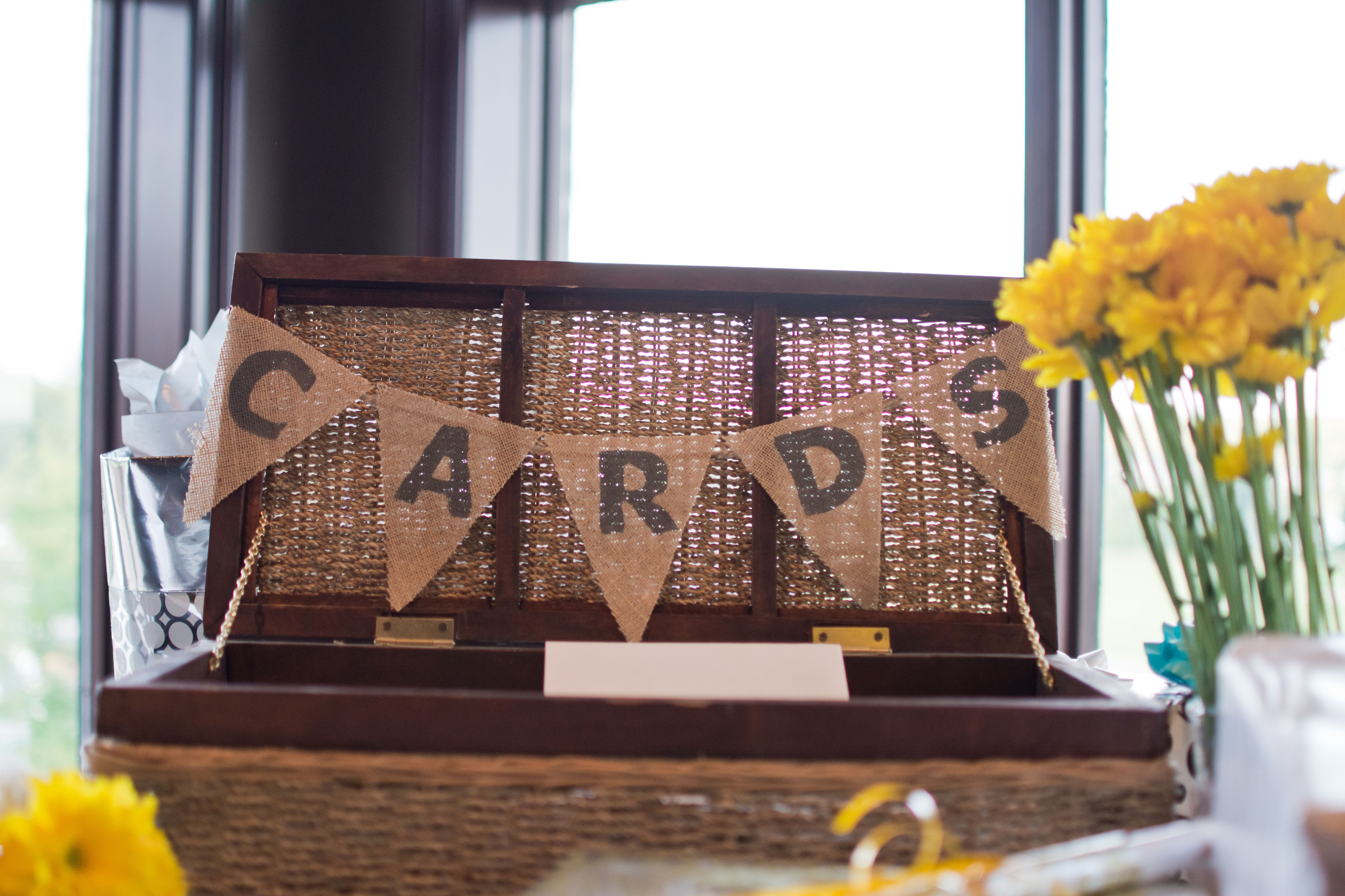 DIY Burlap Card Box Sign