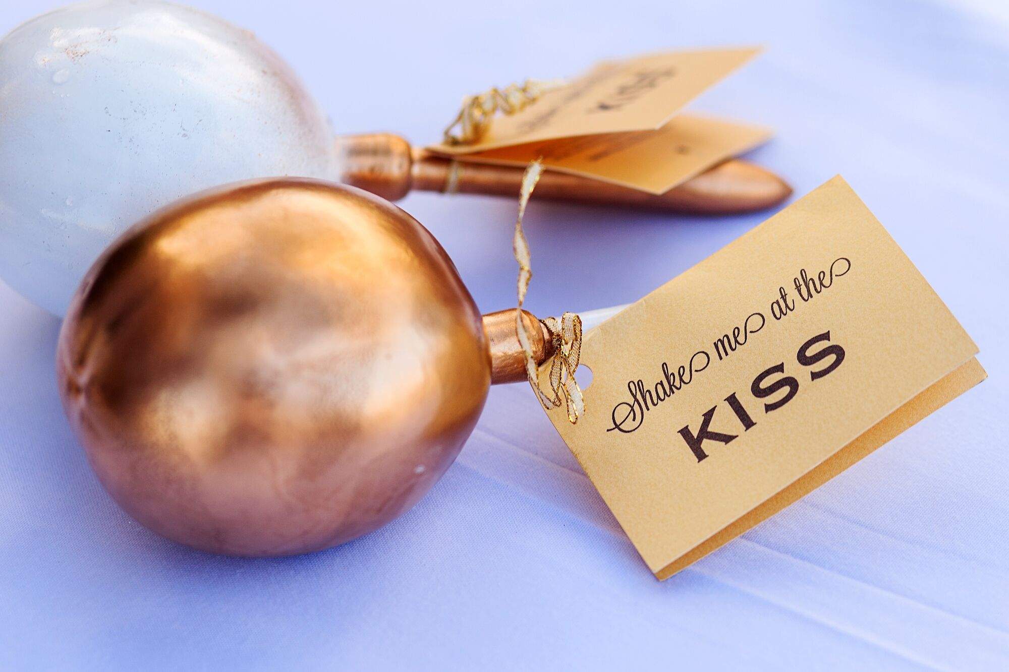 Gold Maraca for Guests to Wave at First Kiss
