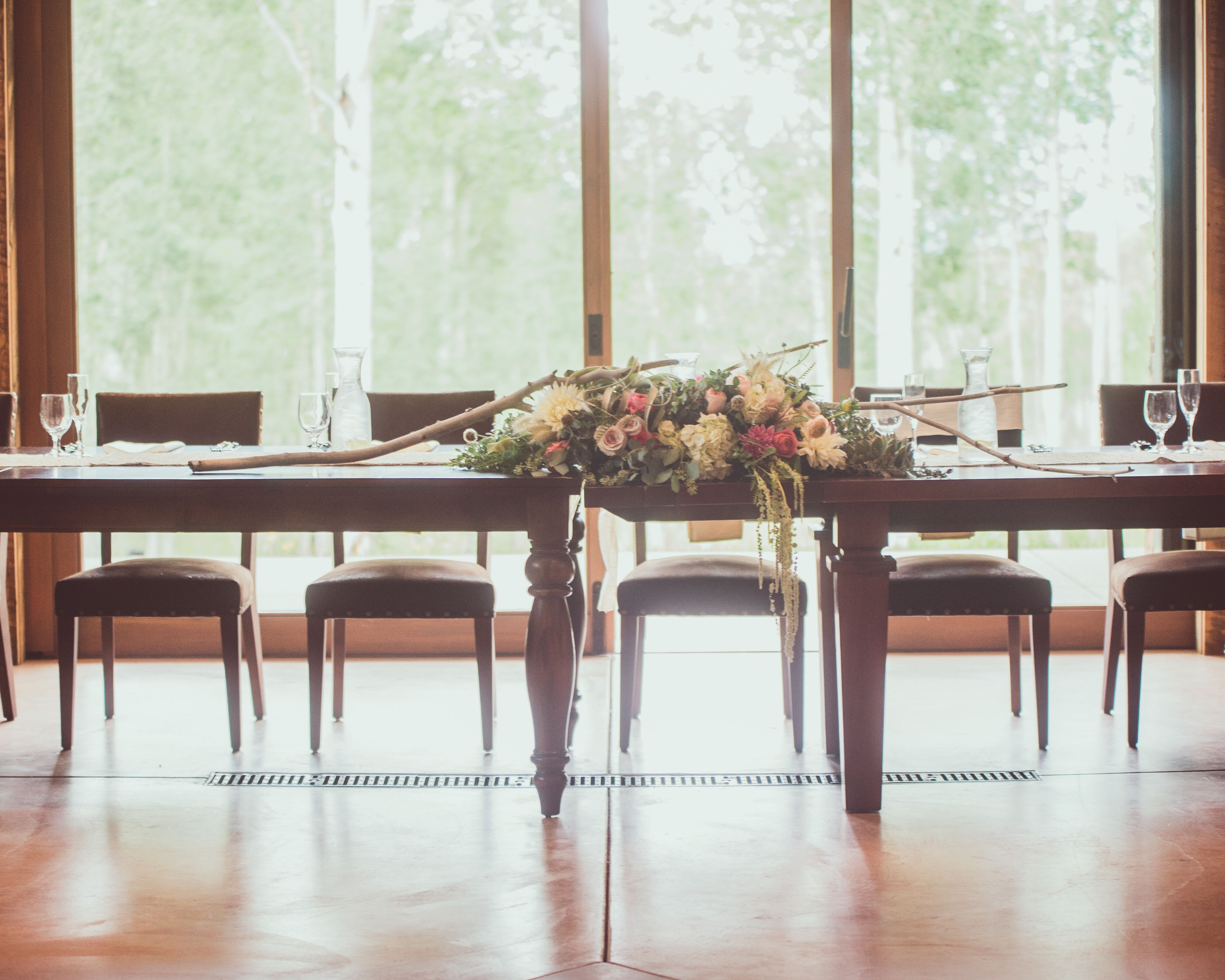 Rustic Natural Head Table at Wolf Creek Ranch